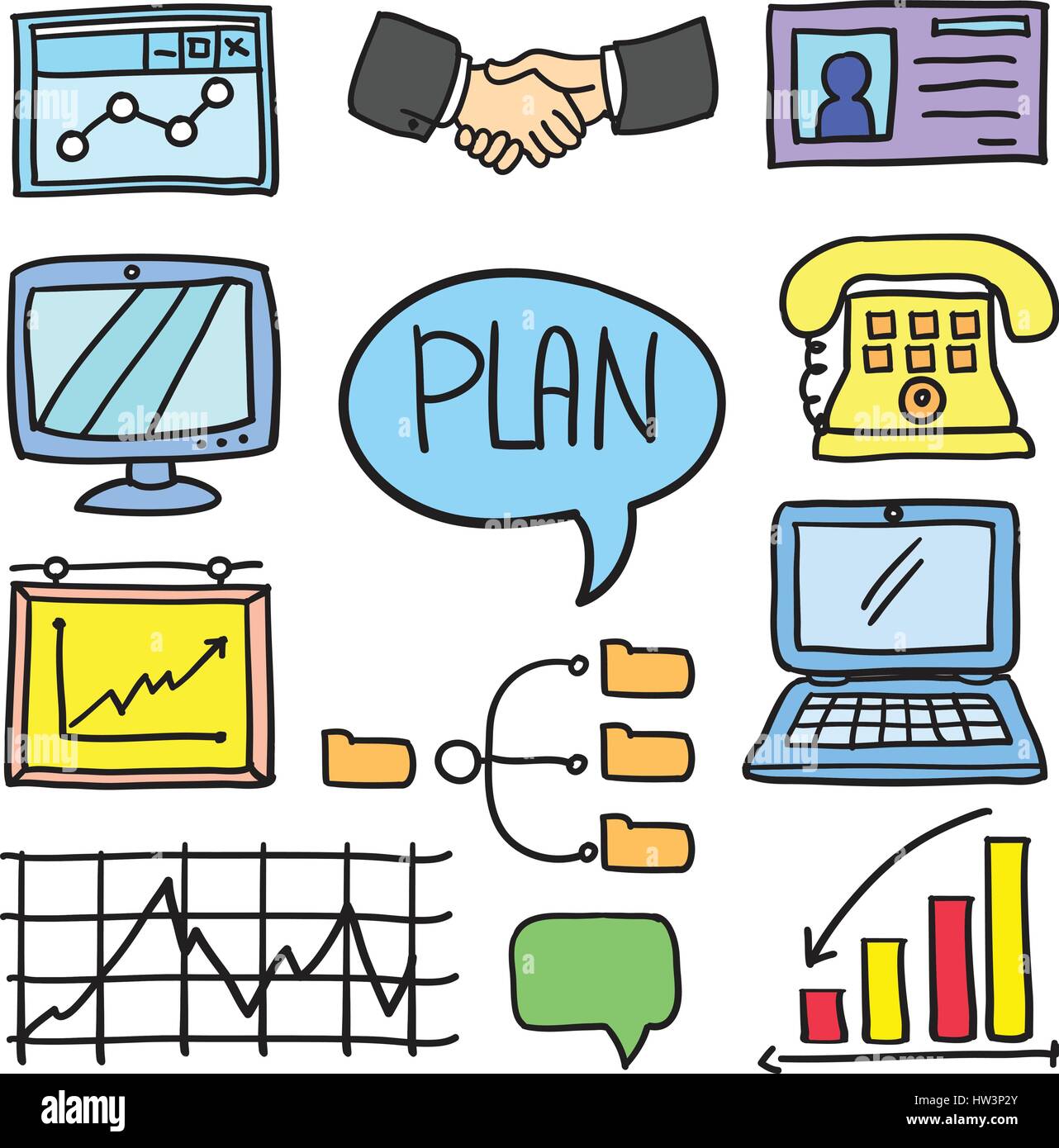 Doodle of business element vector art Stock Vector Image & Art - Alamy