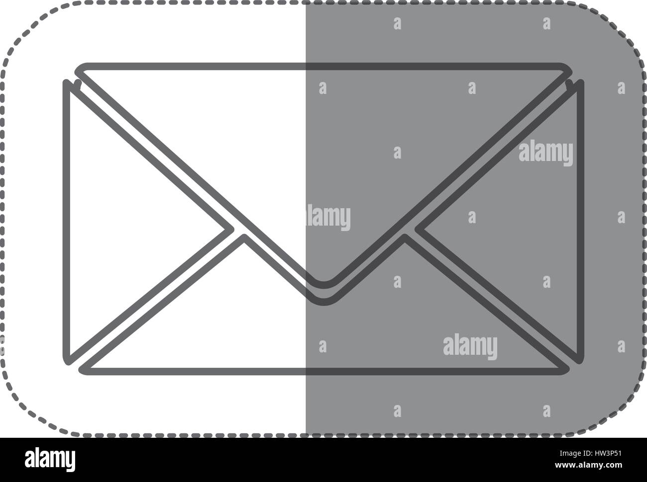 sticker silhouette envelope closed icon flat Stock Vector Image & Art ...