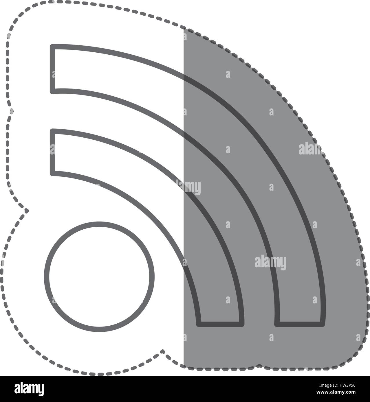 sticker silhouette wifi signal icon flat Stock Vector Image & Art - Alamy