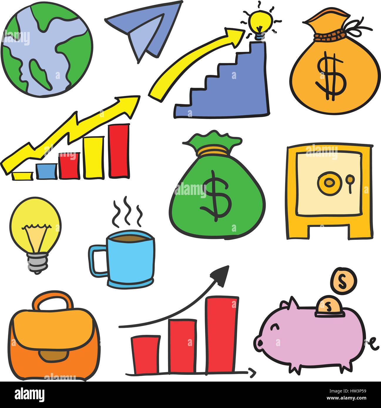 Doodle of business object unique Stock Vector Image & Art - Alamy