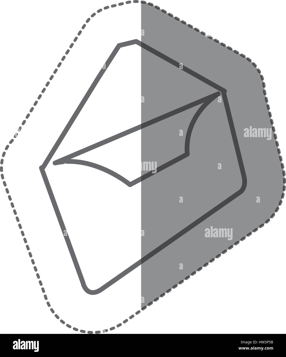 sticker silhouette envelopes opened icon flat Stock Vector Image & Art ...