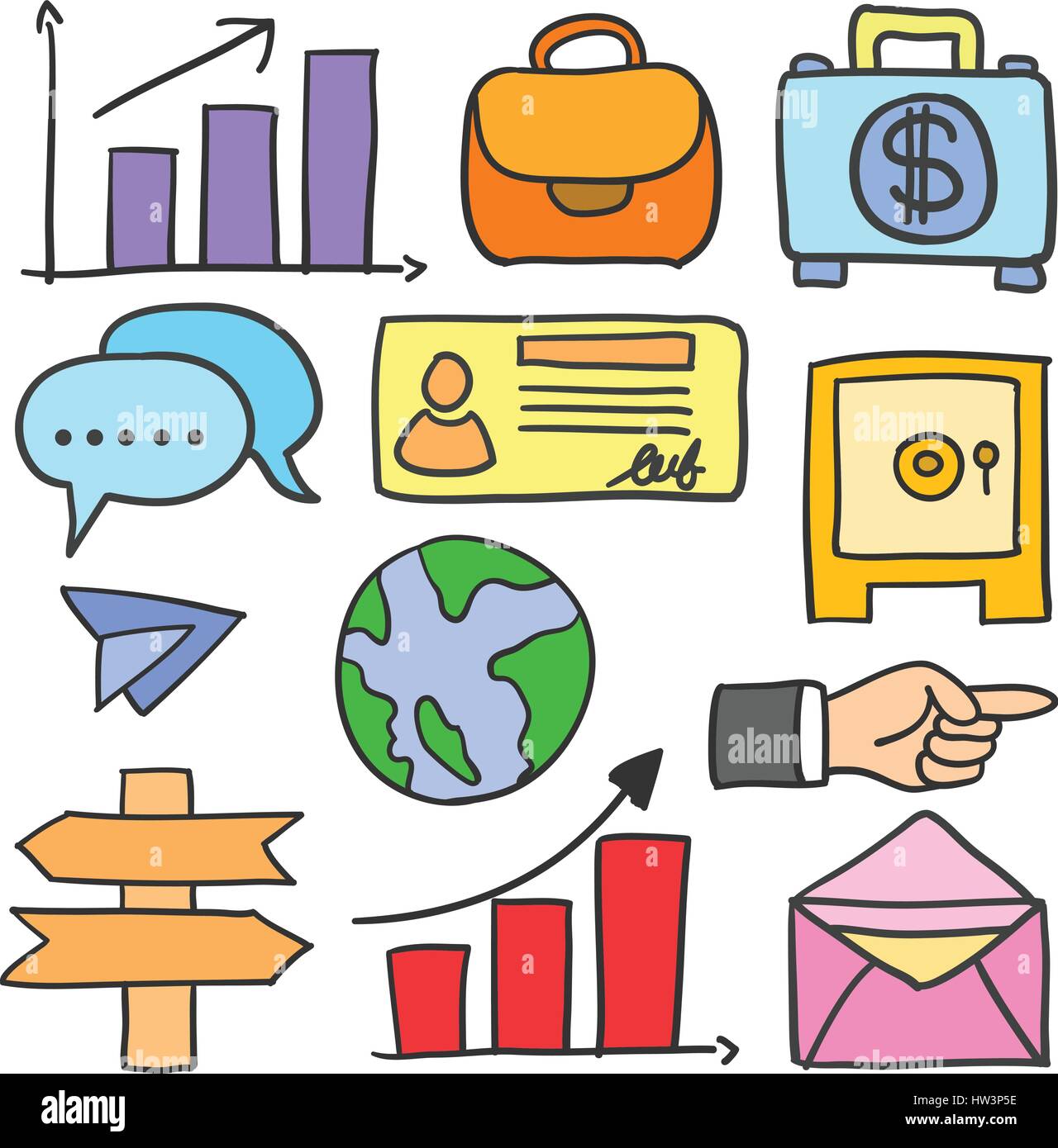 Doodle of object business element Stock Vector Image & Art - Alamy