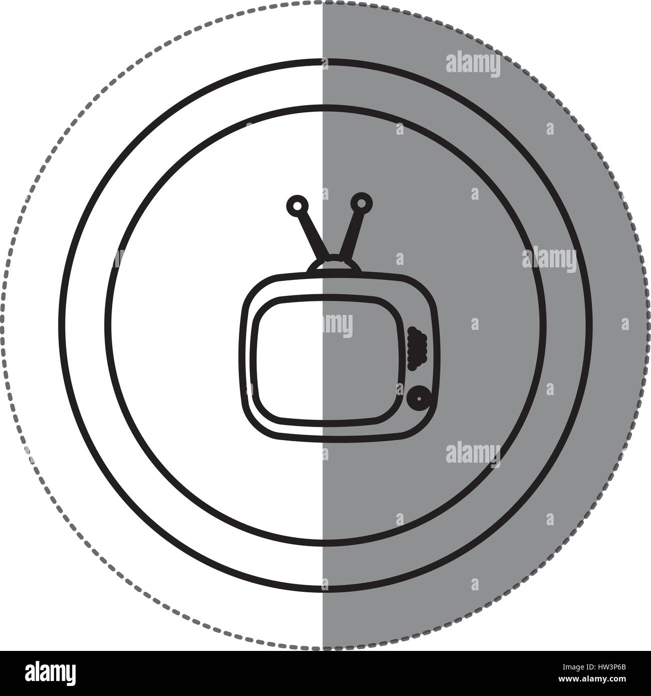 Vintage television sticker hi-res stock photography and images - Alamy