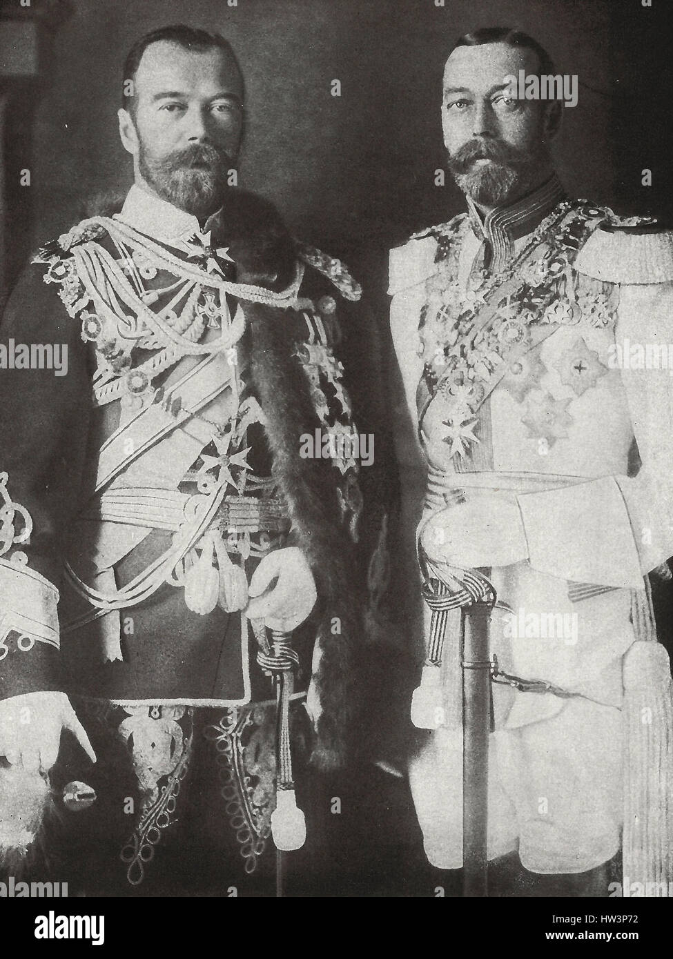 Nicholas II, Tsar of Russia and King George V of Great Britain before ...
