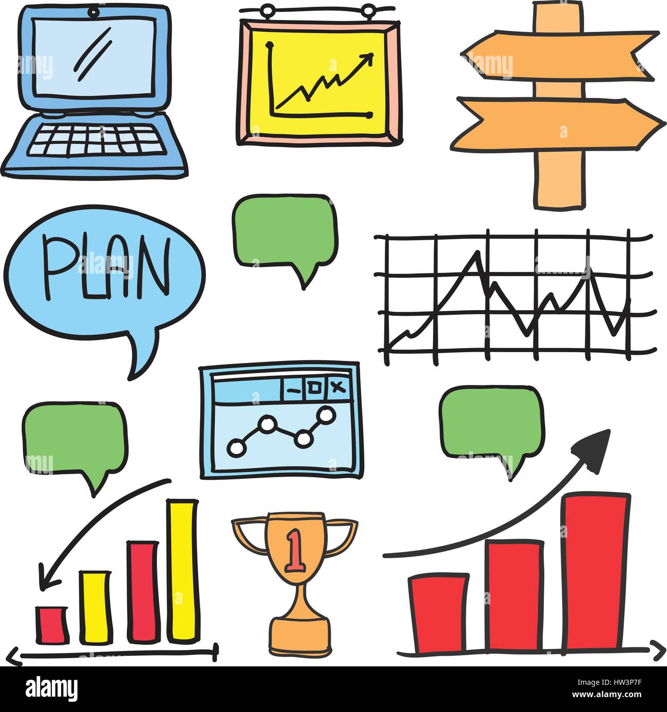 Doodle of object business vector illustration Stock Vector Image & Art ...