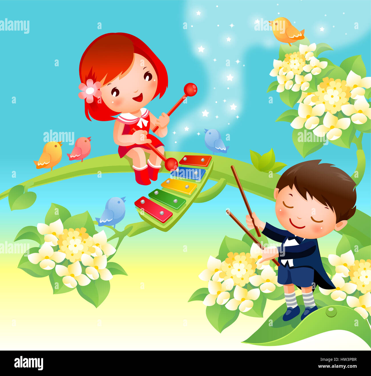 bird,avian,bow tie,boys,boy,male,branch,brown hair,cartoon,casual ...