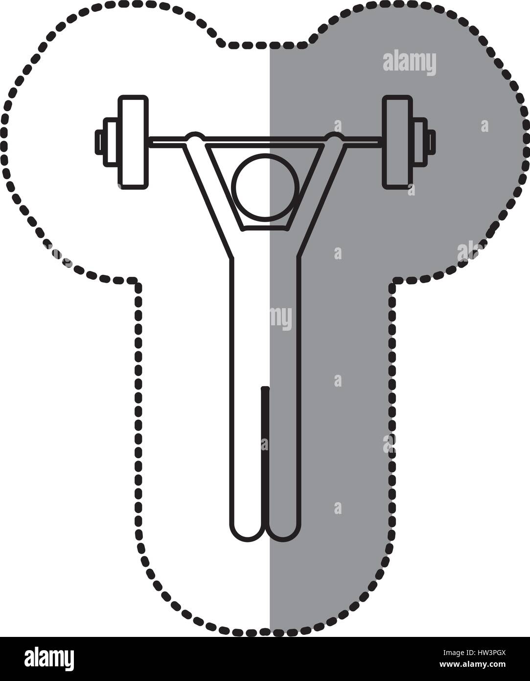 sticker of monochrome pictogram with man weightlifting Stock Vector ...
