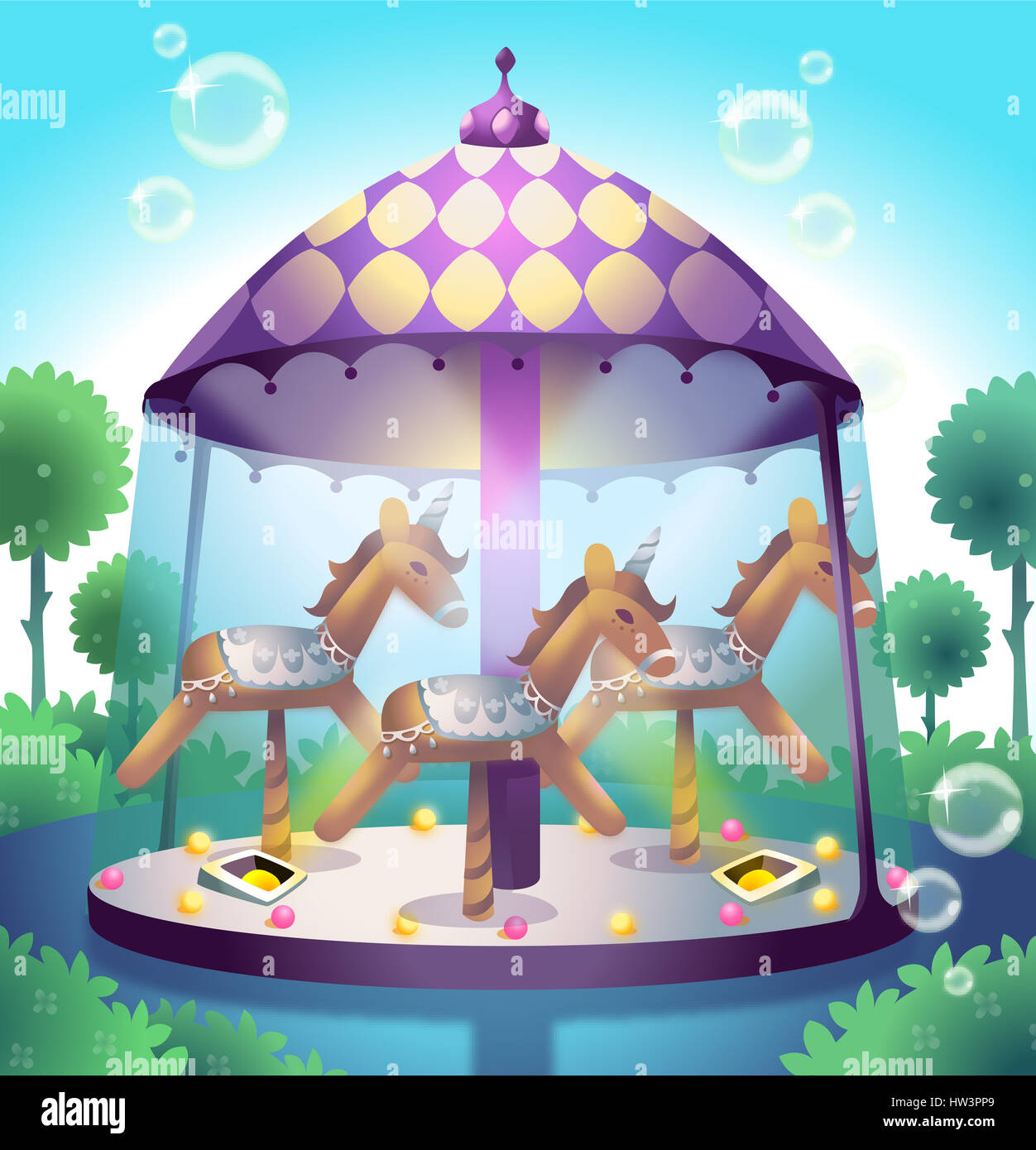 bubble,carousel,carousel horses,clipart,color,colour,color image ...