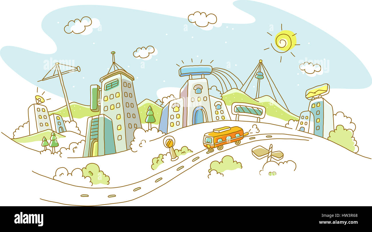 Land And Building Clipart Image