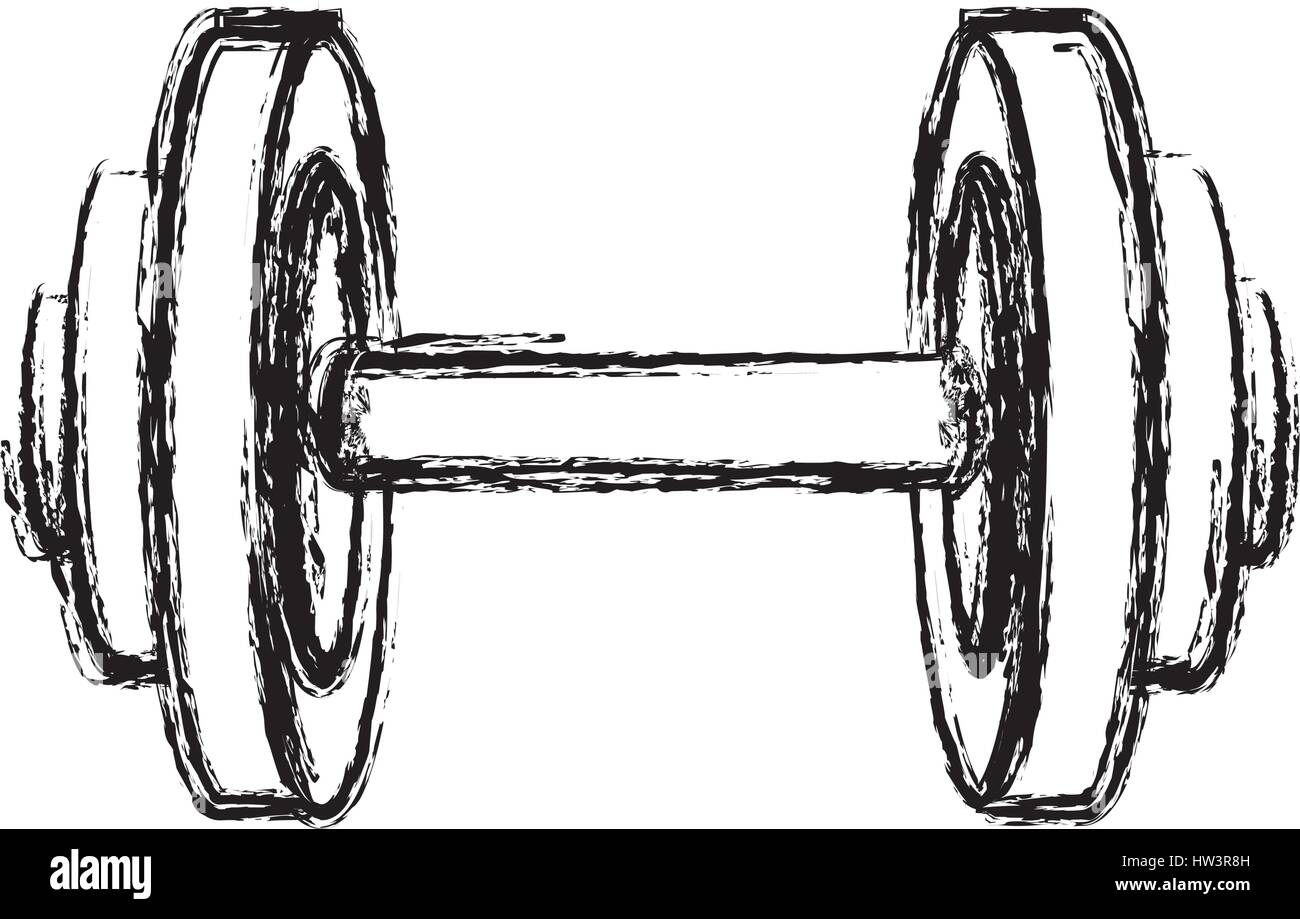 monochrome sketch of dumbbell for training in gym Stock Vector Image ...