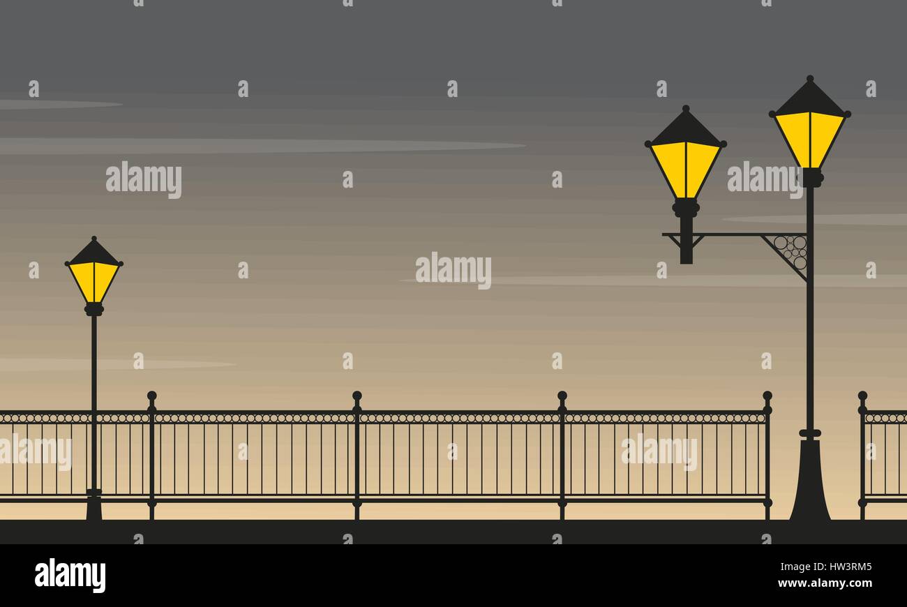 At night street lamp scenery Stock Vector Image & Art - Alamy