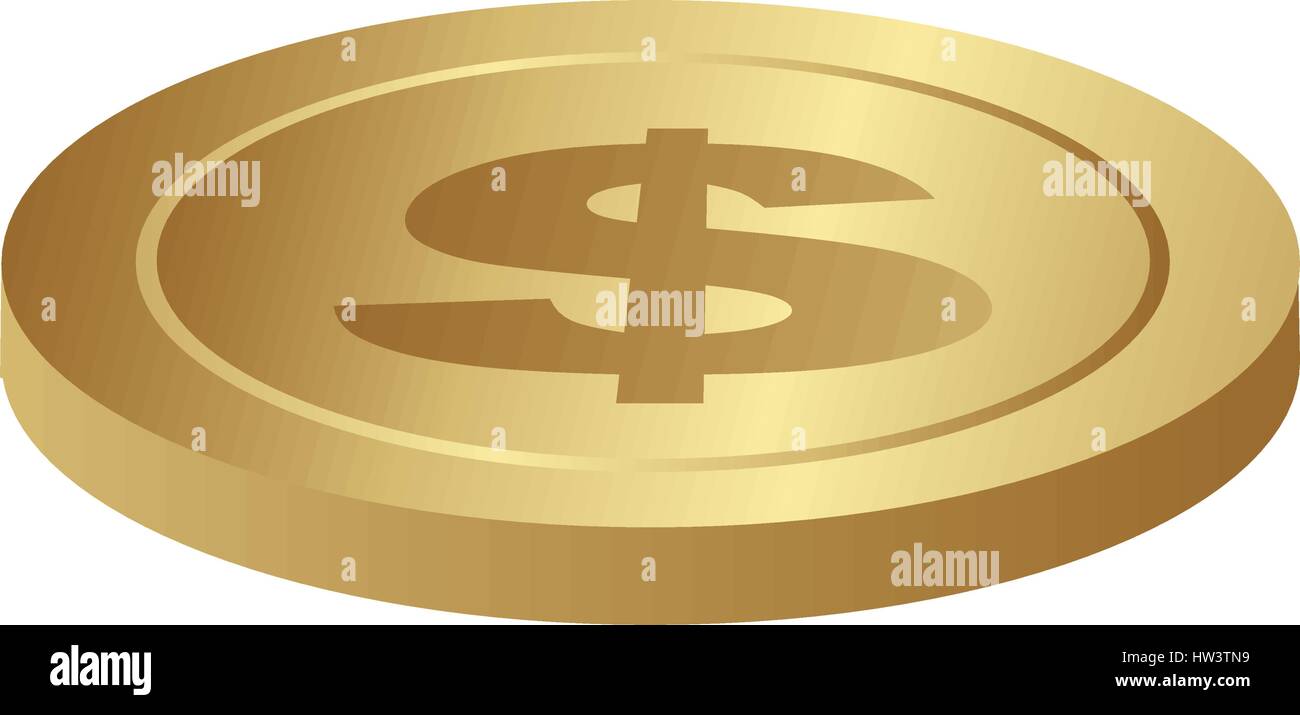 color silhouette with coin in horizontal position Stock Vector Image ...