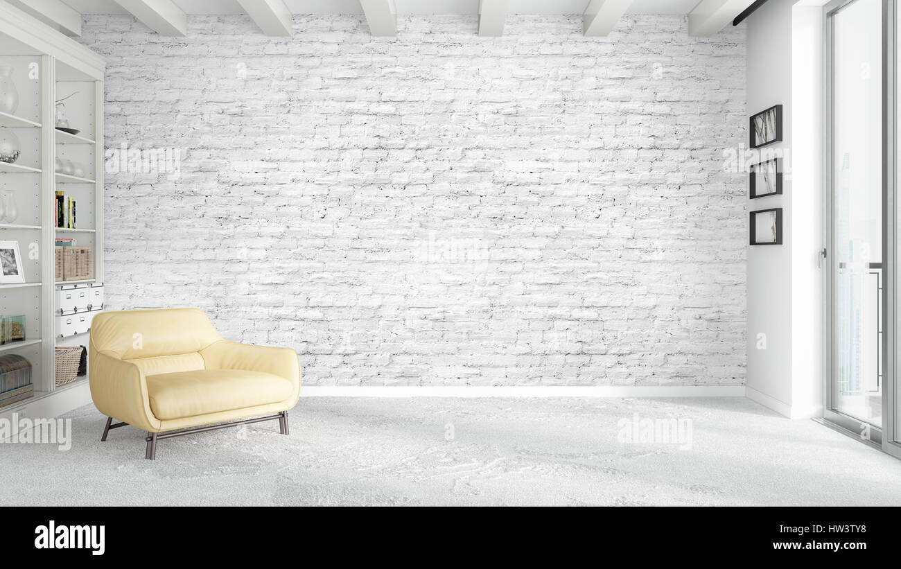 Modern bright interior . 3D rendering Stock Photo - Alamy