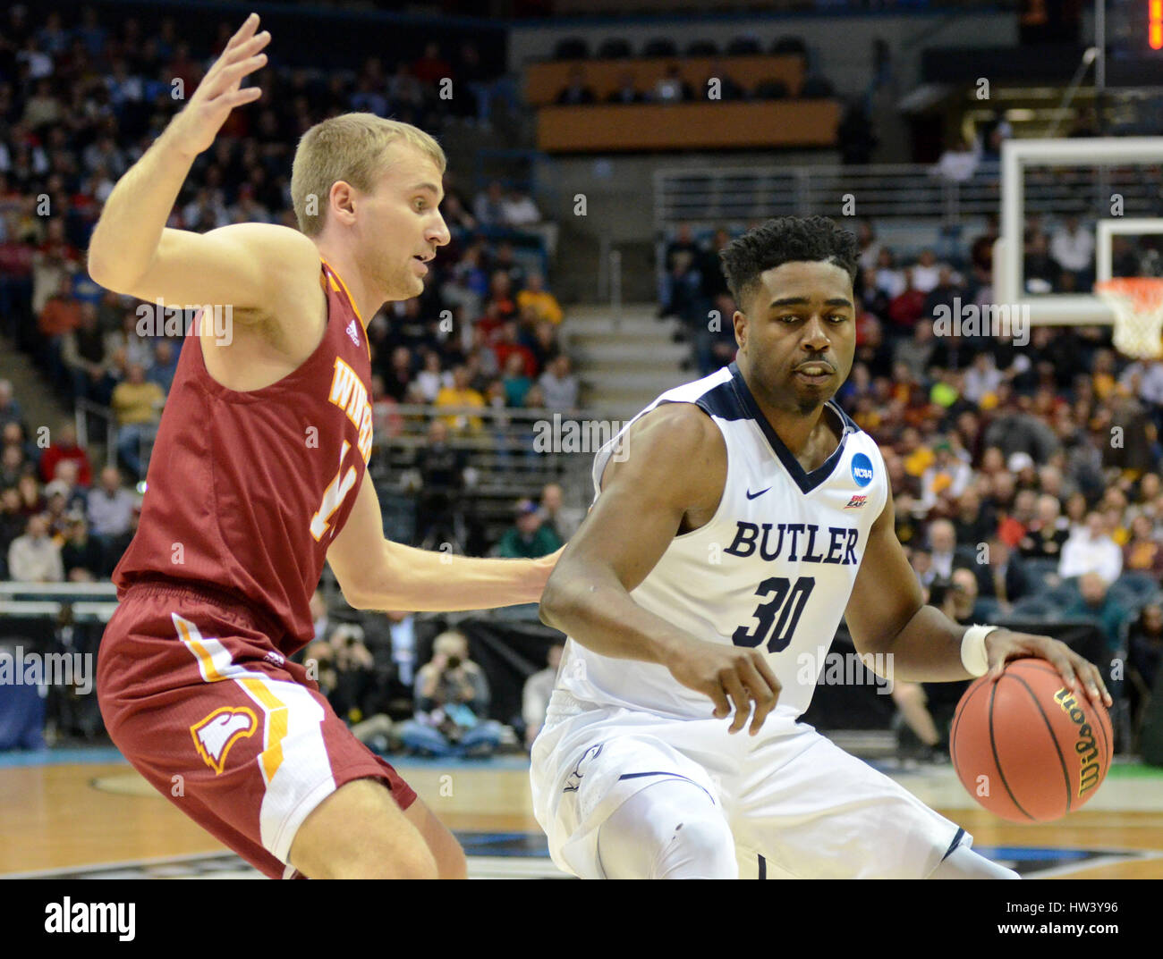 Milwaukee, Wisconsin, USA. 16th Mar, 2017. Butler's Kelan Martin looks ...