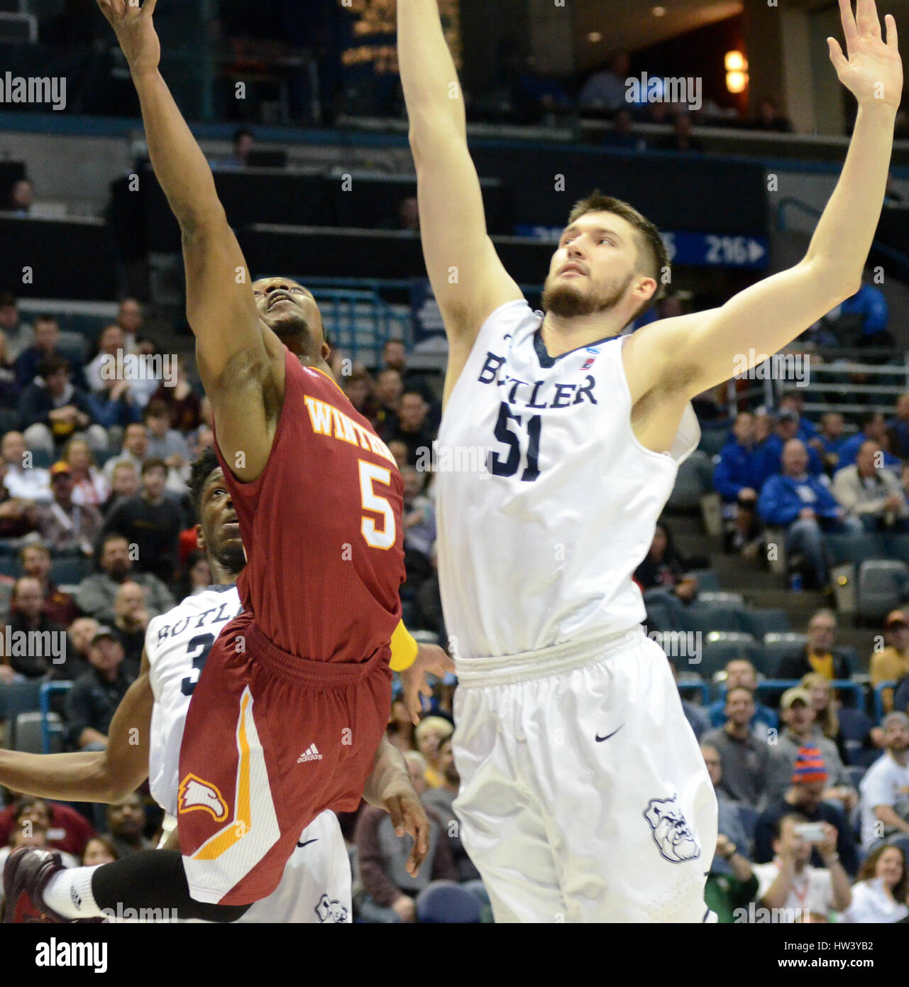 Milwaukee, Wisconsin, USA. 16th Mar, 2017. Winthrop's Keon Johnson ...