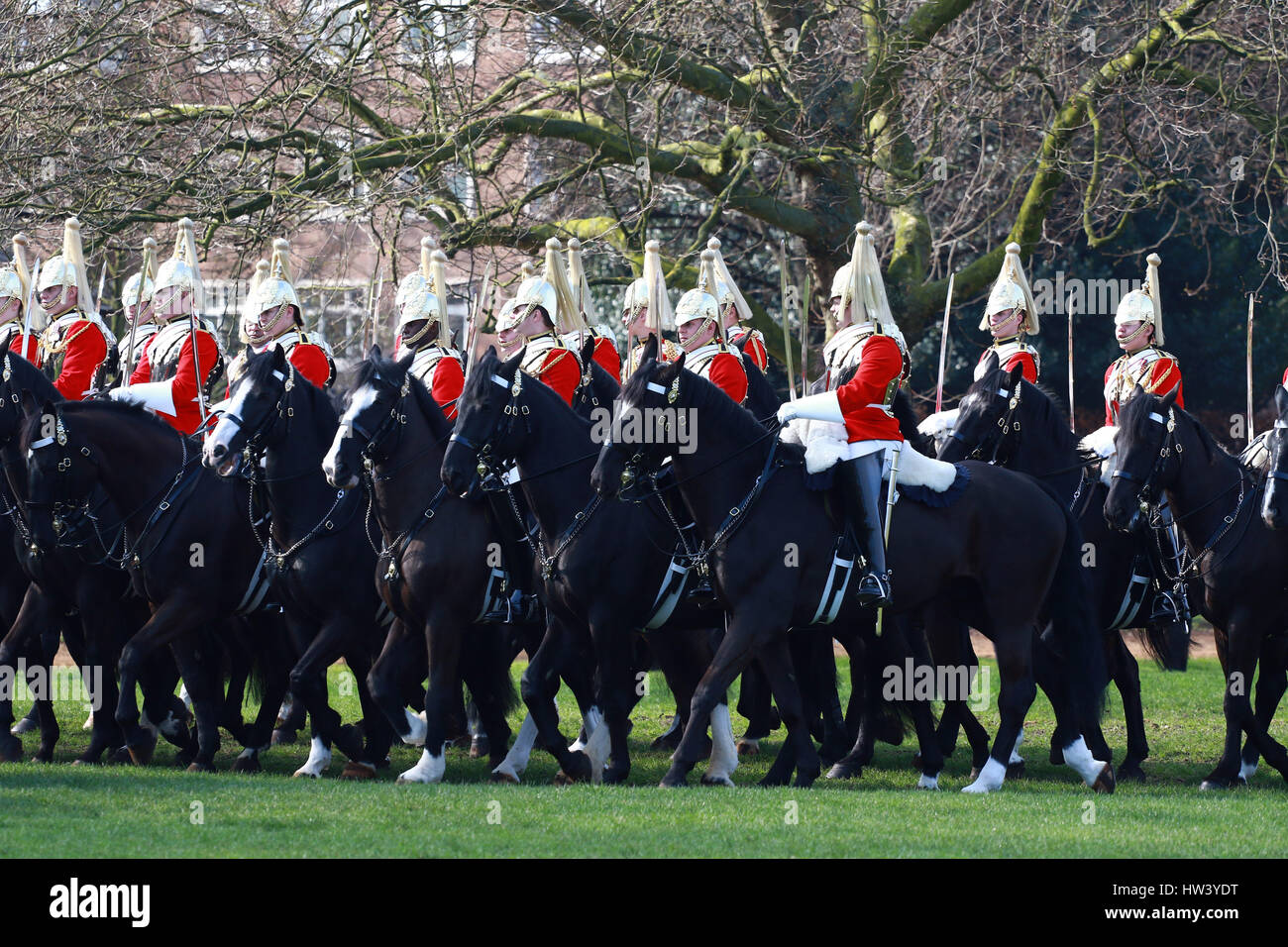 London, UK. 16th Mar, 2017. Members of HM Household Cavalry parade for ...