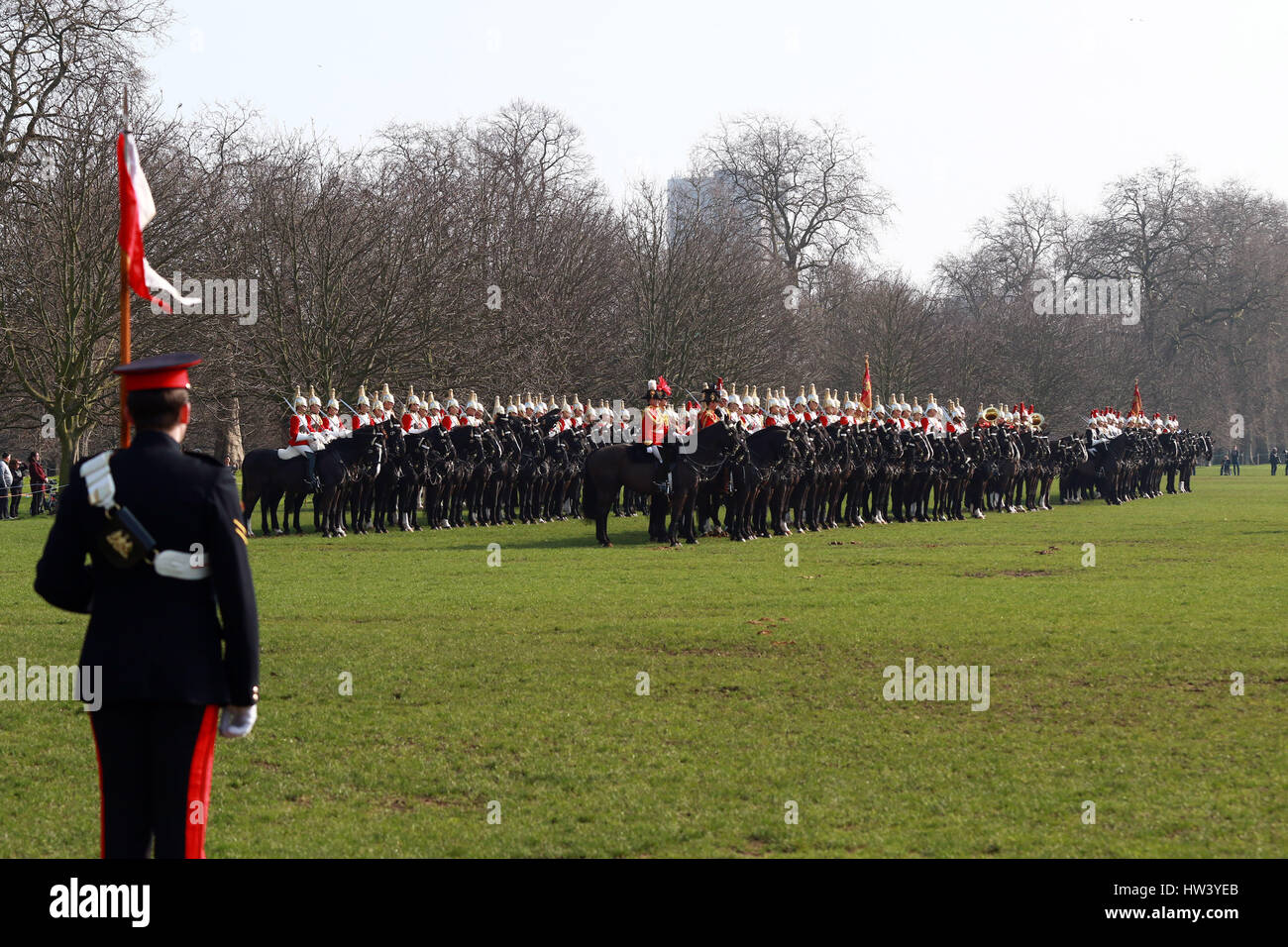 London, UK. 16th Mar, 2017. Members of HM Household Cavalry parade for ...