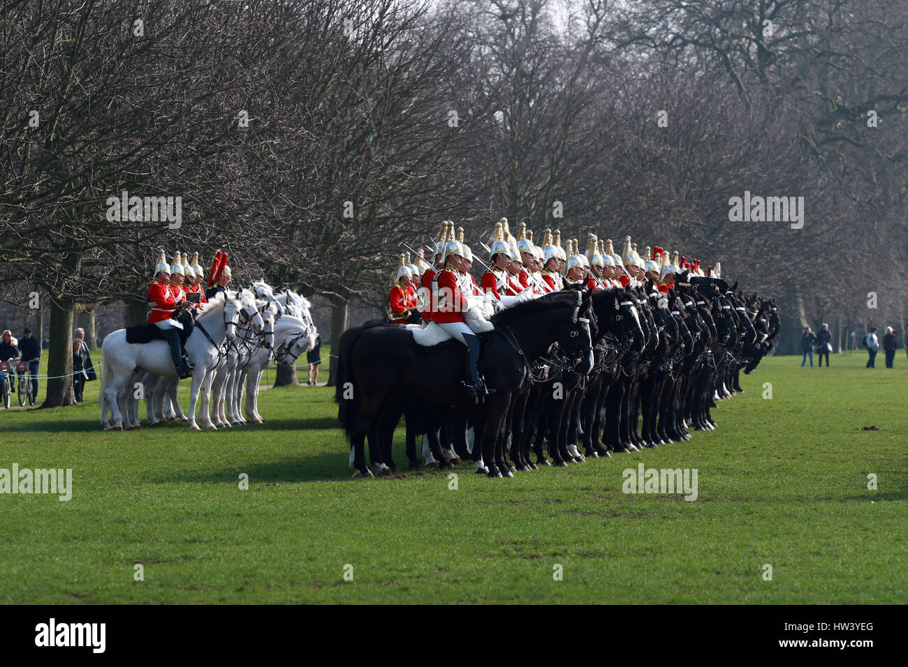 London, UK. 16th Mar, 2017. Members of HM Household Cavalry parade for ...
