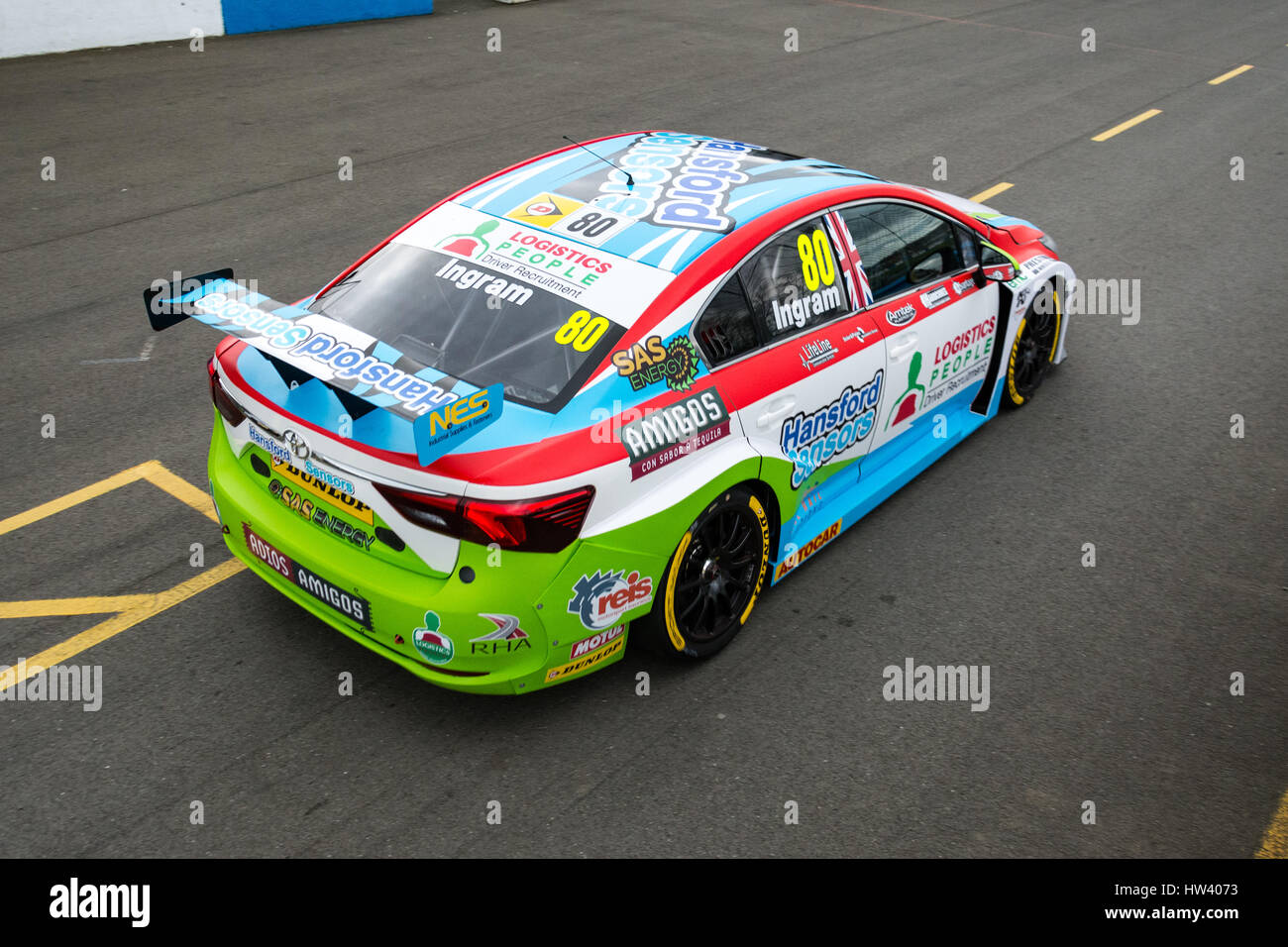 Castle Donington, UK. 16th March, 2017. BTCC racing driver Tom Ingram ...