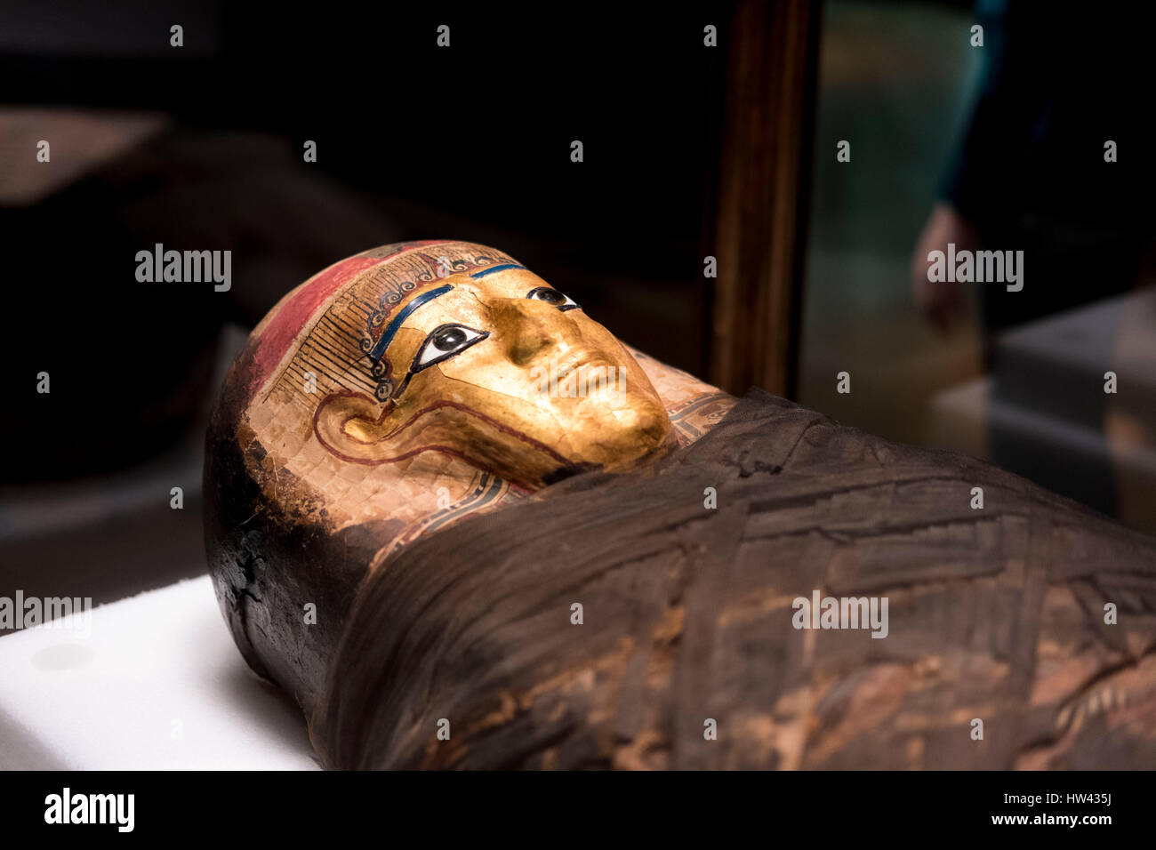 New York, USA. 16th Mar, 2017. A gold-masked coffin named "Gilded Lady ...