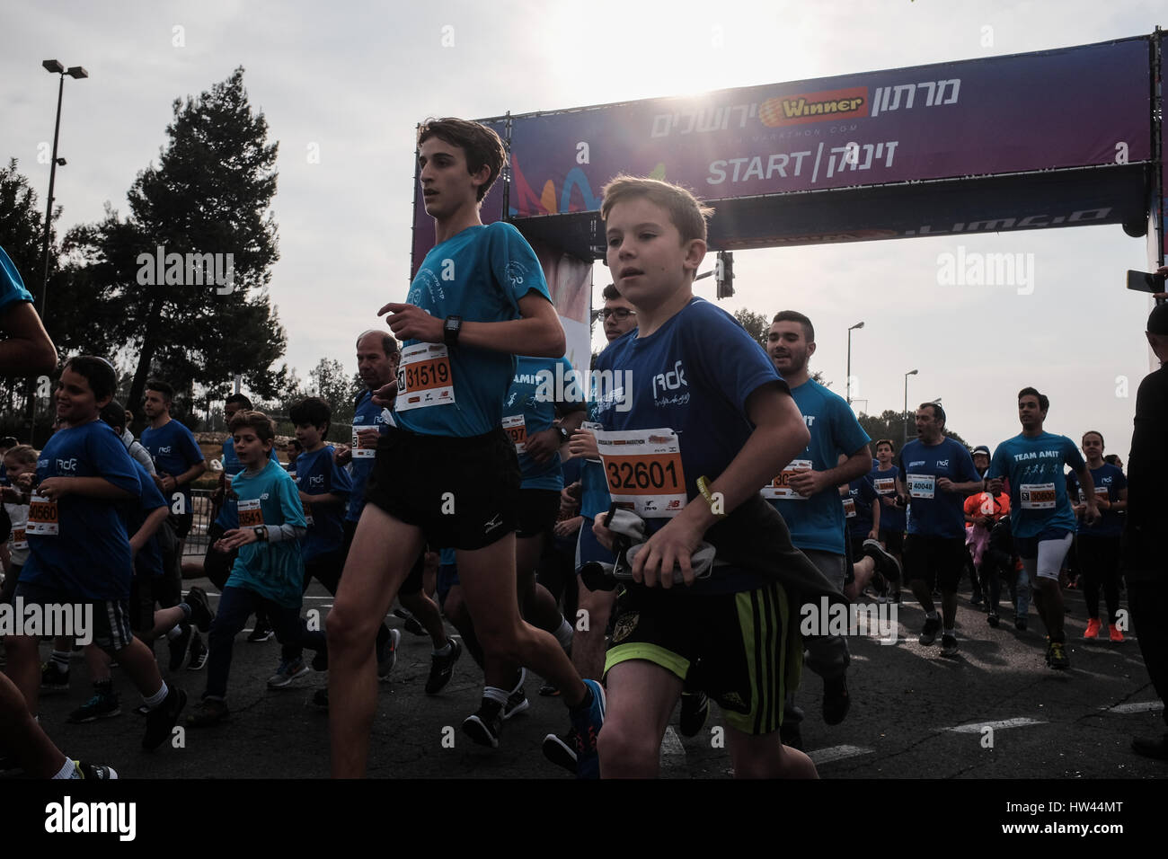 Jerusalem, Israel. 17th March, 2017. Runners take off for a 5Km race in ...