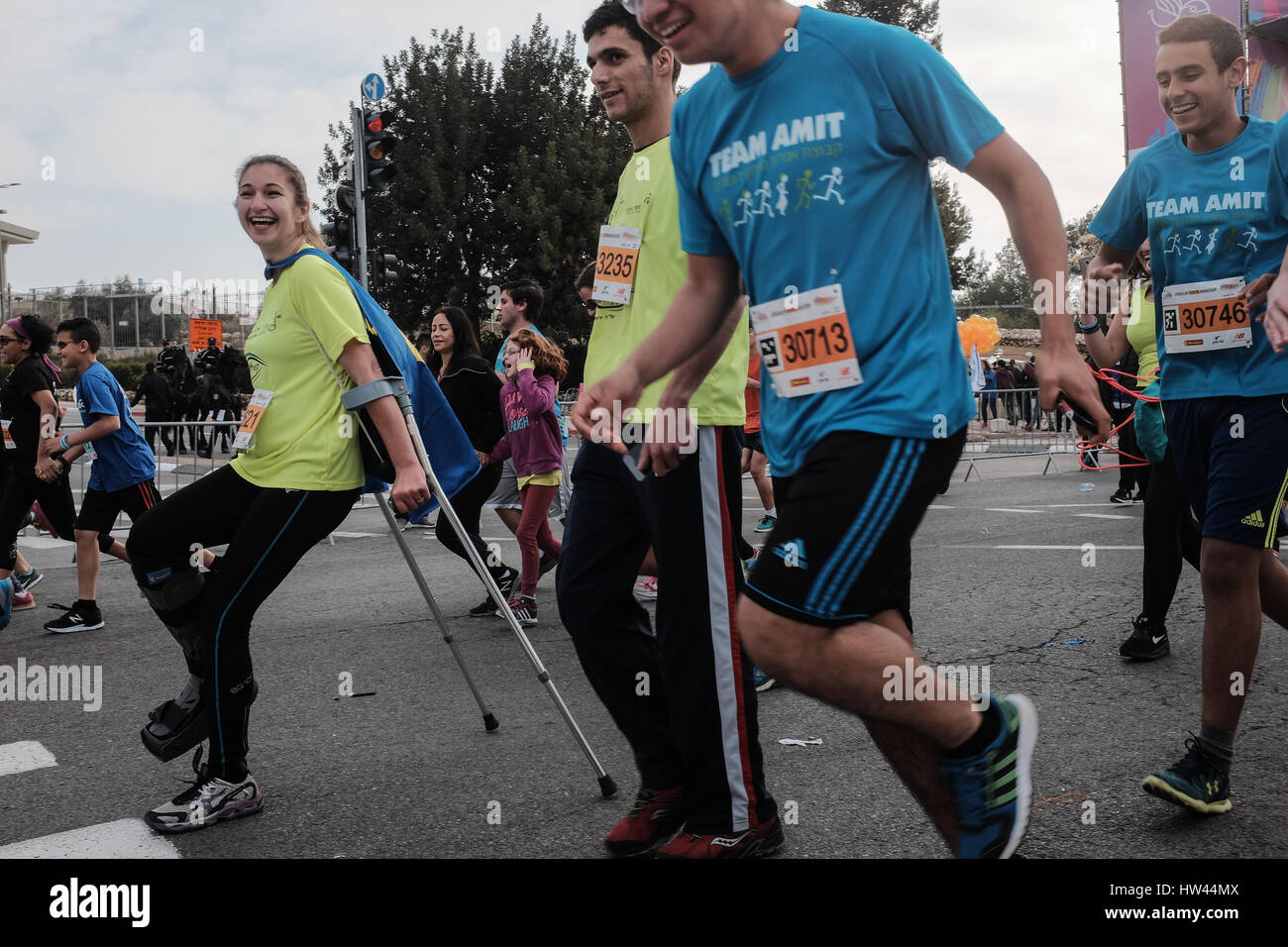 Jerusalem, Israel. 17th March, 2017. Runners take off for a 5Km race in ...