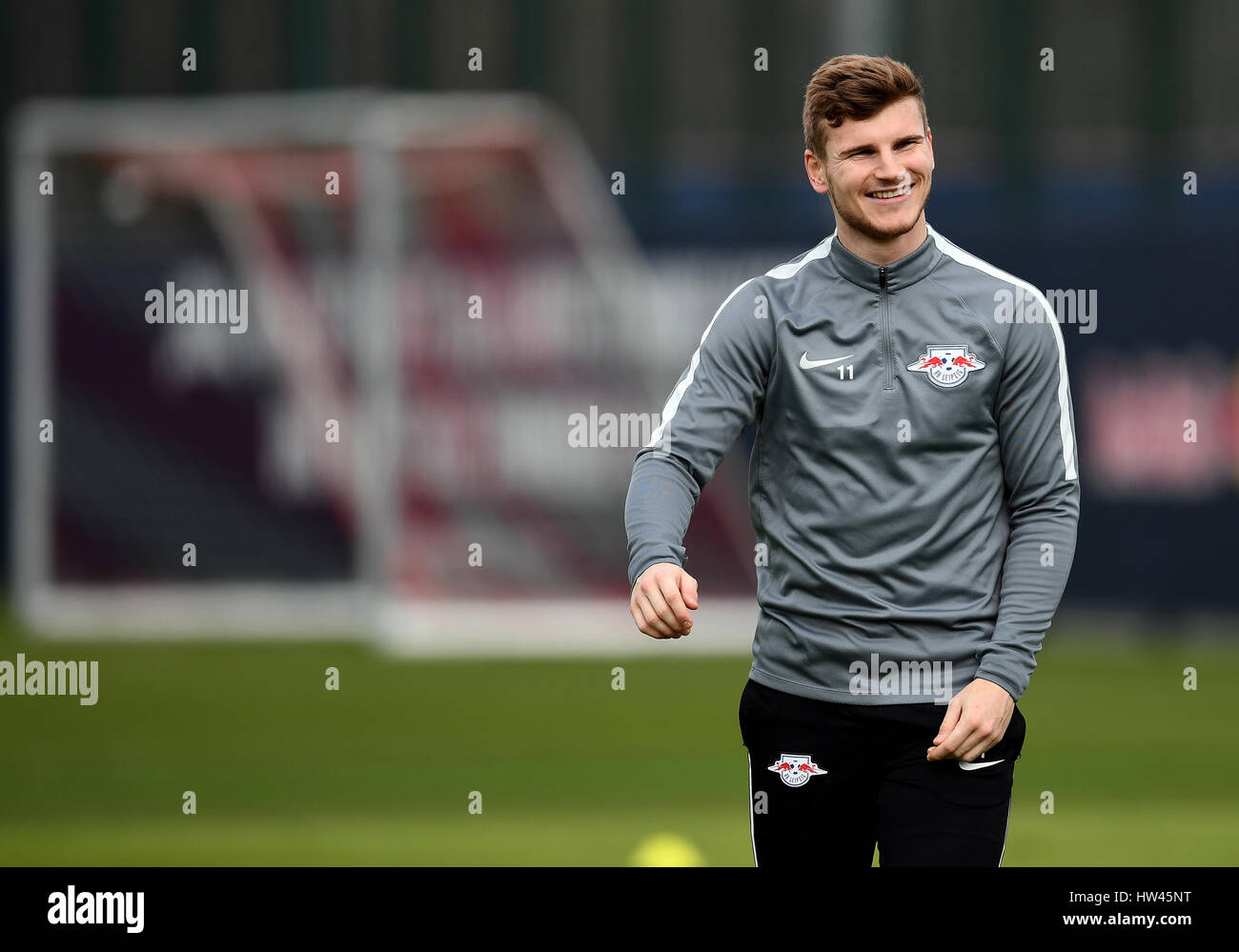 The RB Leipzig striker Timo Werner at a training sessionin the team's ...