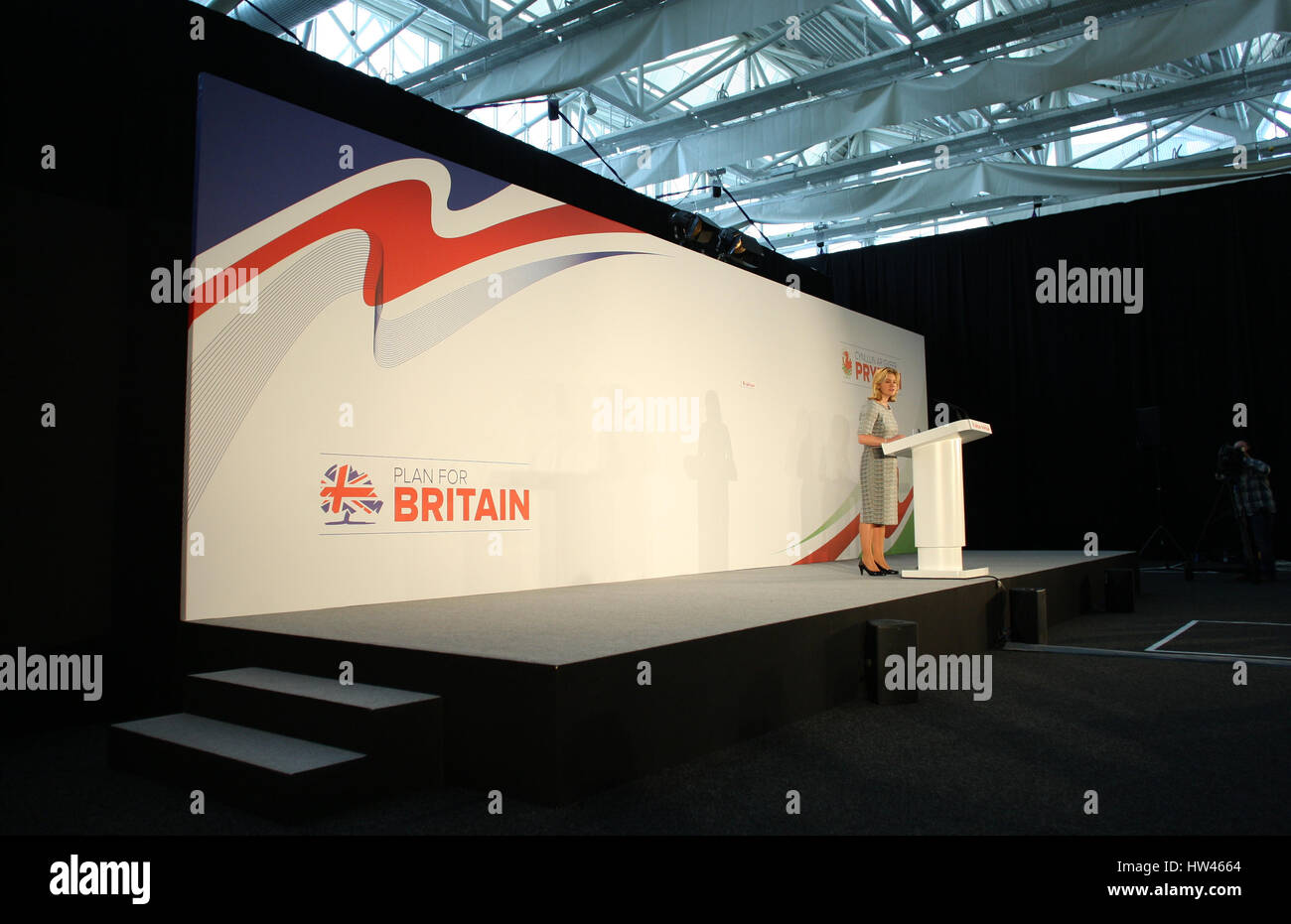 Cardiff, UK, 17th Mar, 2017. Justine Greening MP, Secretary of State ...