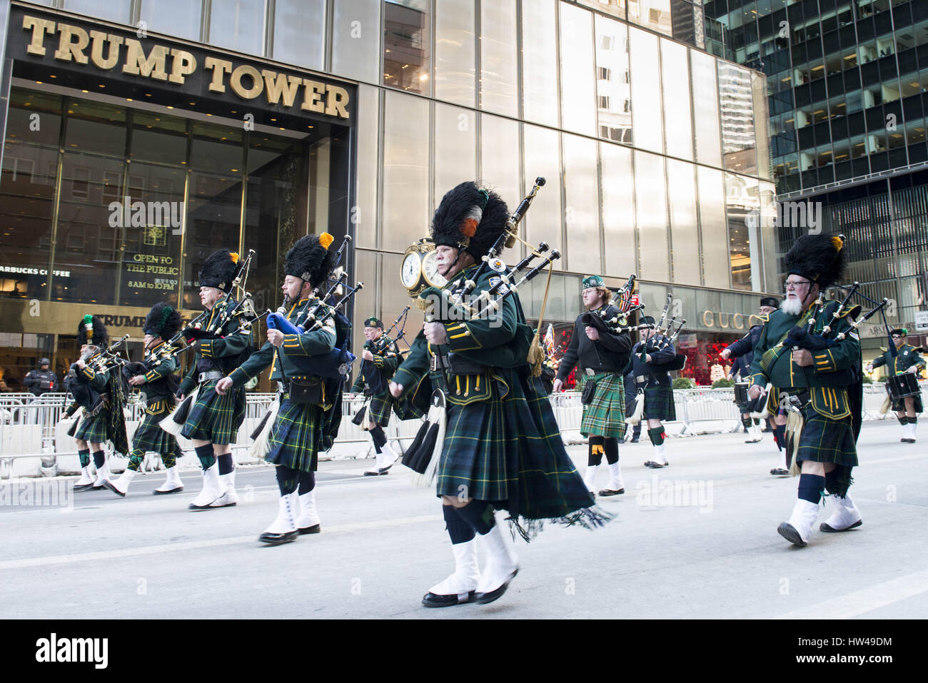 New York, USA. 17th Mar, 2017. Marching in front of Trump Tower during ...