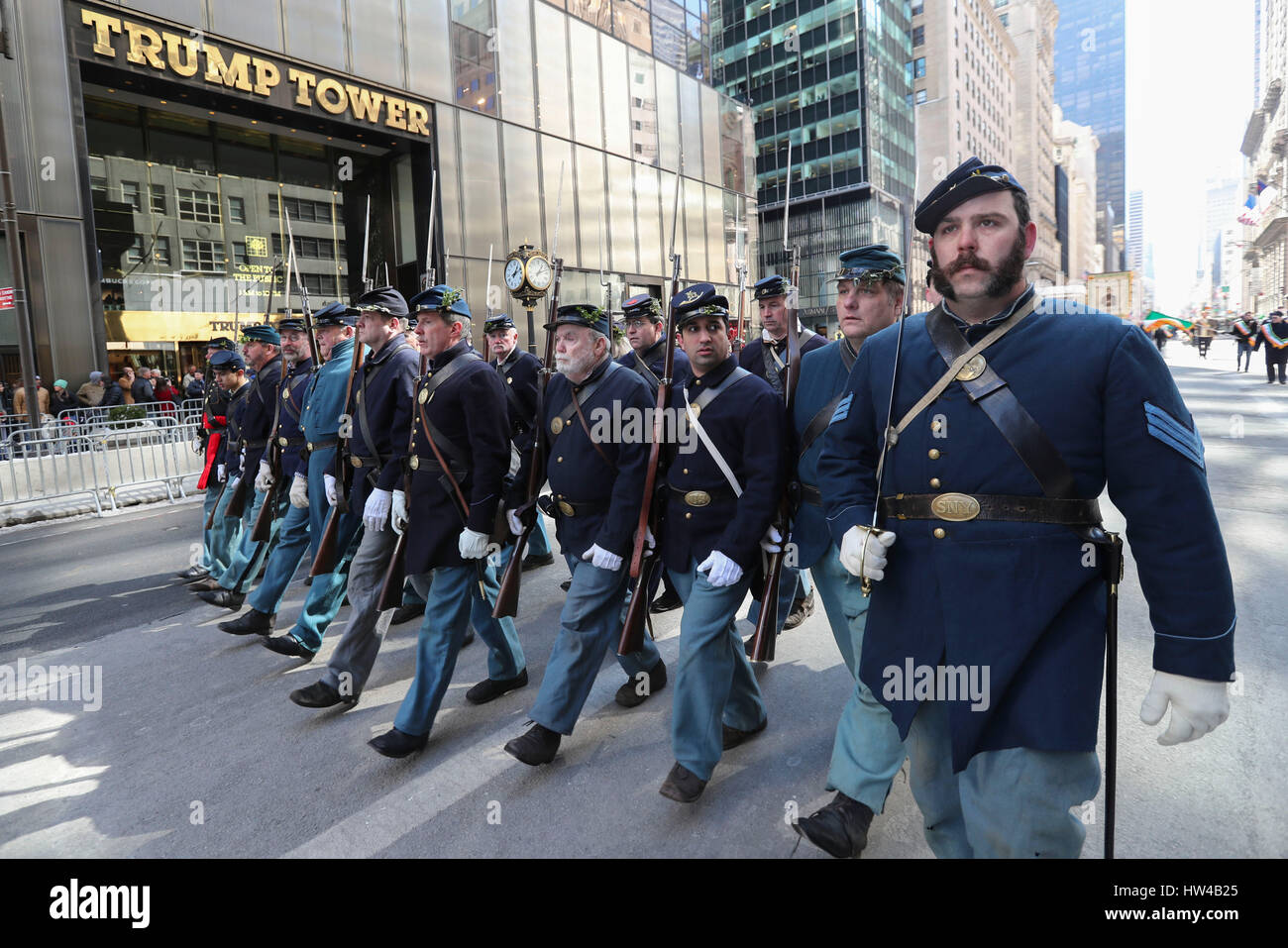 New York, USA. 17th Mar, 2017. People march during the St. Patrick's ...