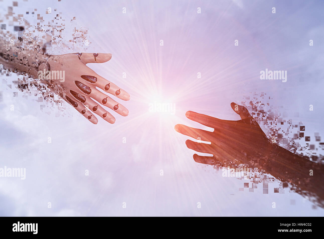 Hand Reaching Up To Sky