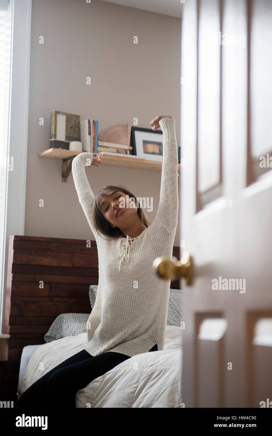 Woman opening arms on hi-res stock photography and images - Alamy