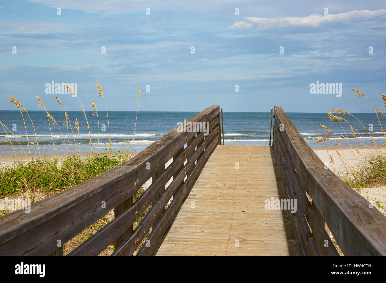 Walkway leading to beach, Ponce Inlet, Florida, United States Stock ...