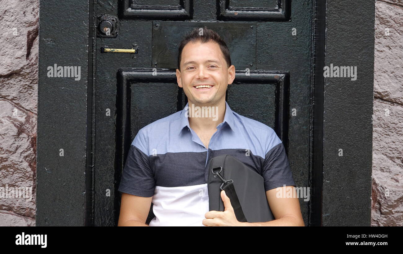 Smiling Happy Man Stock Photo - Alamy