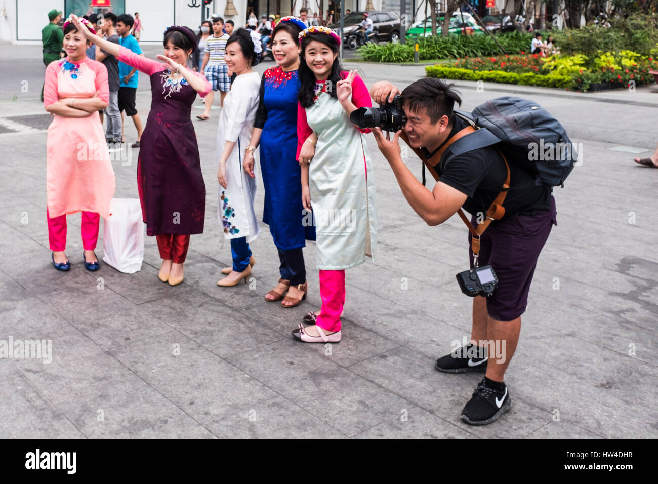 Vietnamese people enjoying the New Year(Tet) flower festival on Nguyen ...