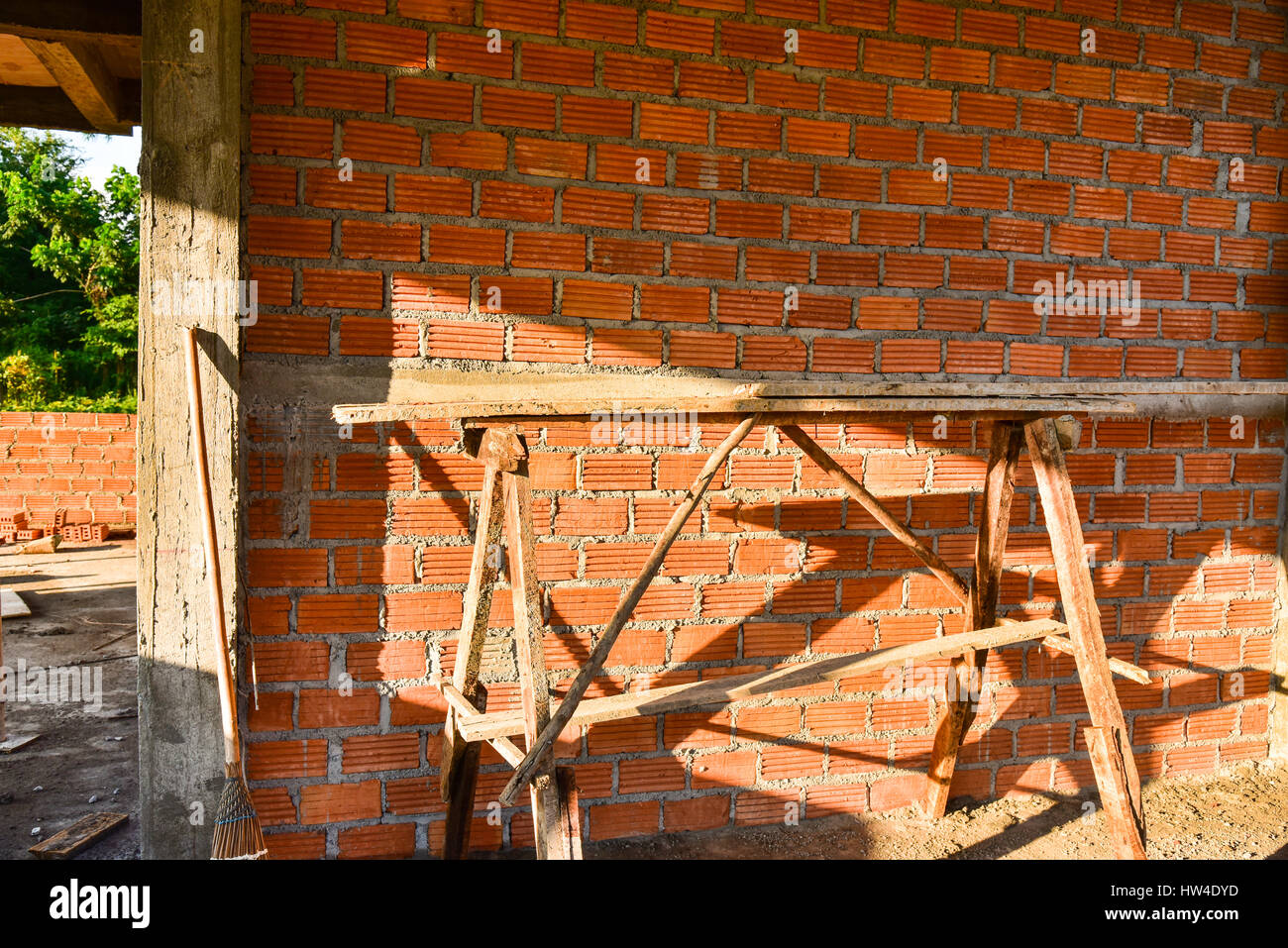 Tool for laying and wall bricks Stock Photo - Alamy