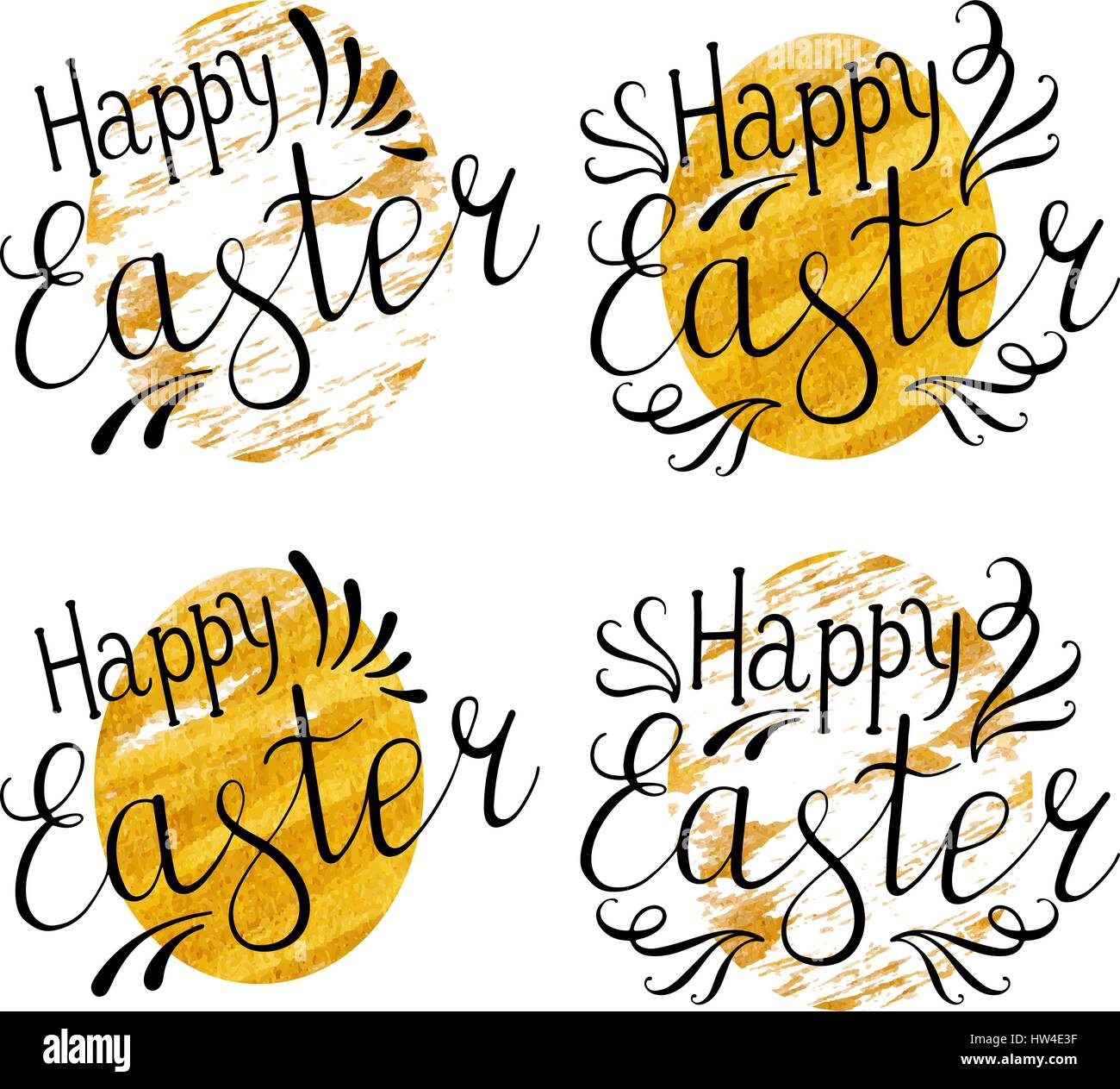 Happy Easter Lettering Egg. Vector illustration Stock Vector Image ...