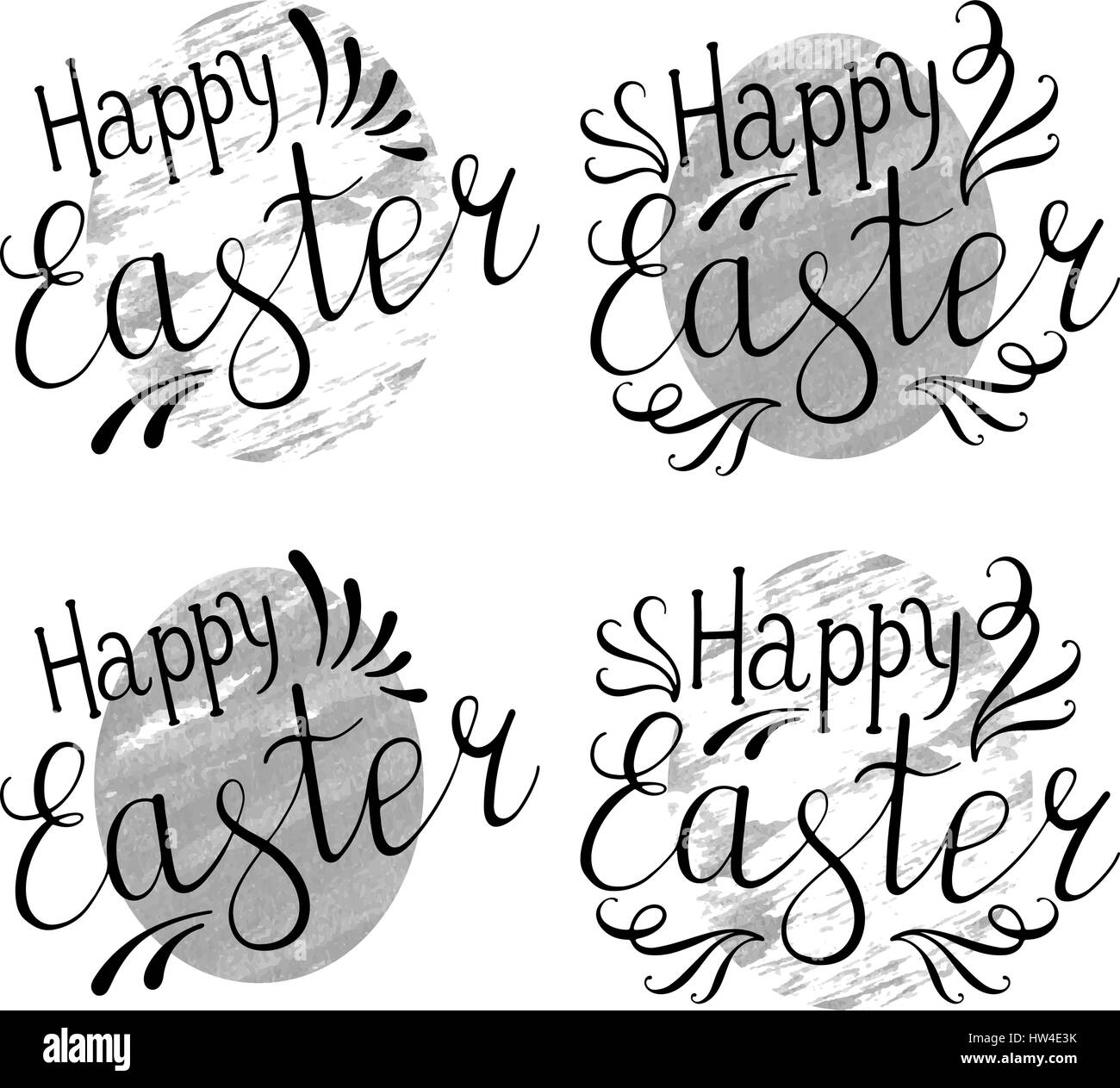 Happy Easter Lettering Egg. Vector illustration Stock Vector Image ...