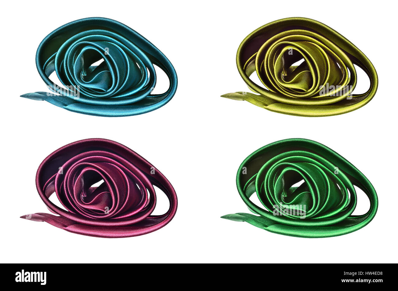 Beautiful rolled necktie on white background Stock Photo - Alamy