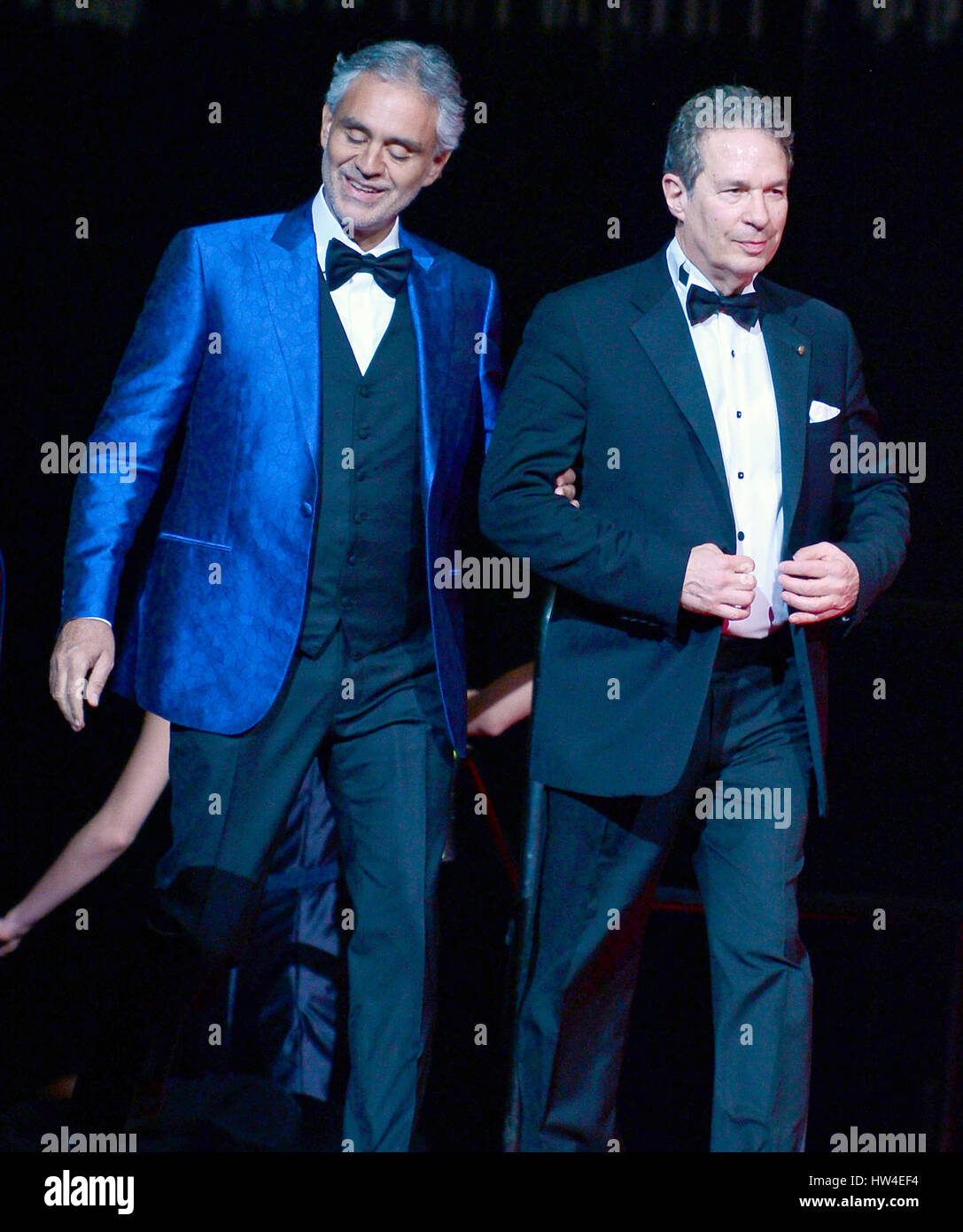 Andrea Bocelli performs live at the American Airlines Arena Featuring: Andrea Bocelli, Conductor ...