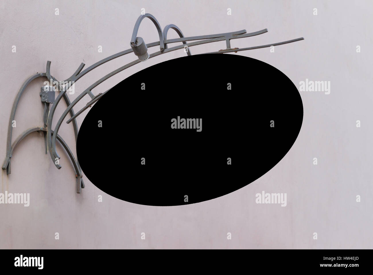 Signboard. Mock up. Oval shape Stock Photo - Alamy