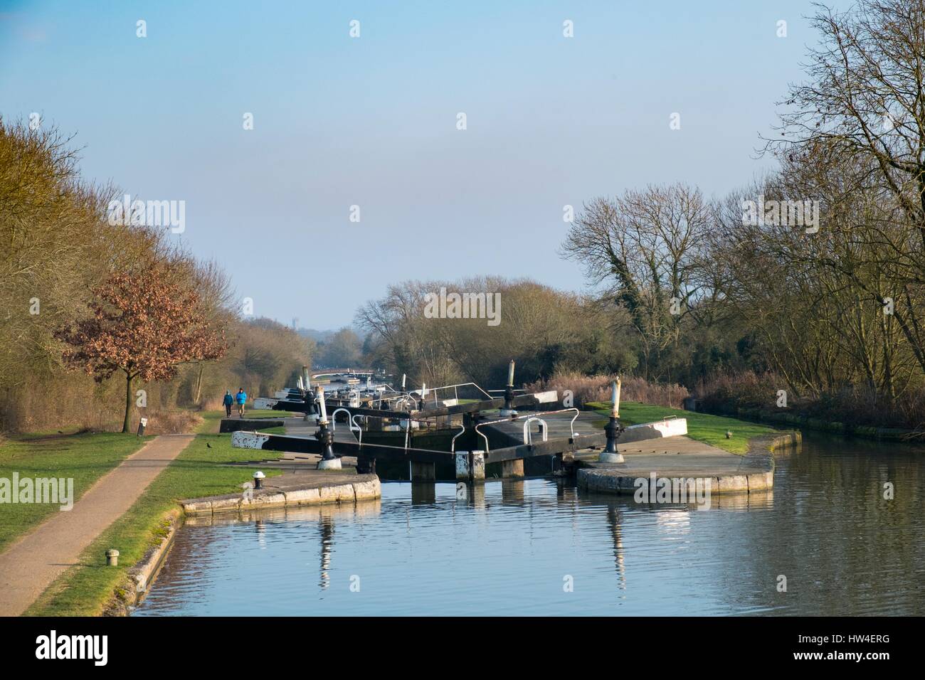 The Hatton Locks or Hatton Flight on the Grand Union Canal in Hatton ...