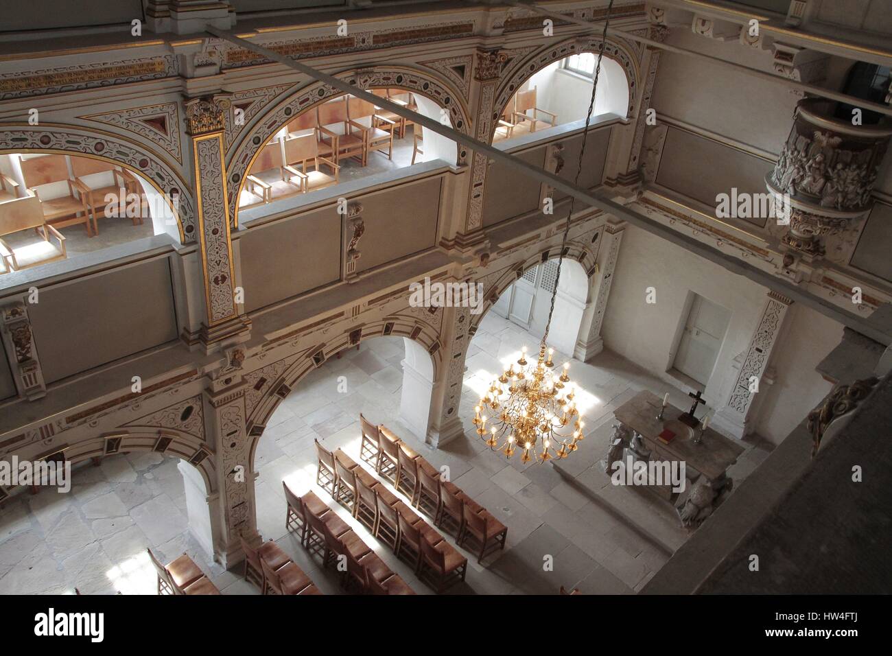 The castle church at Wilhelmsburg Castle. The castle was built between ...