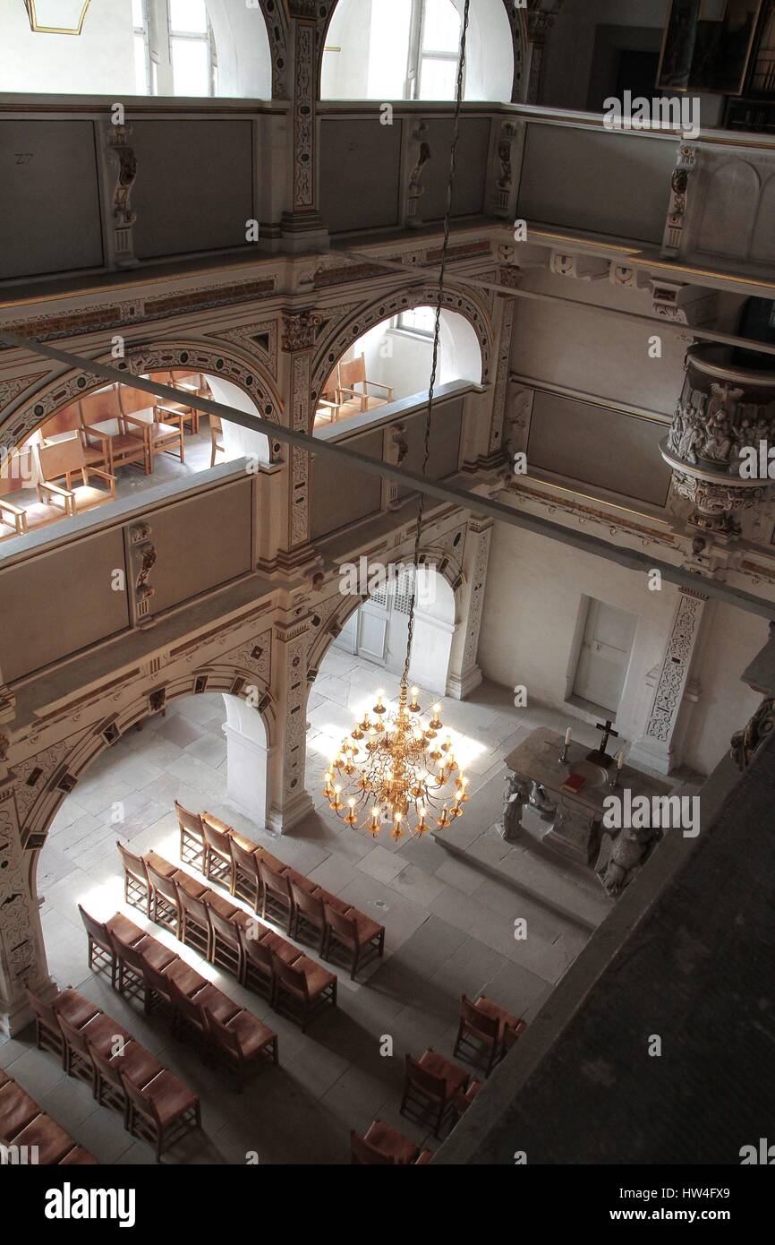 The castle church at Wilhelmsburg Castle. The castle was built between ...