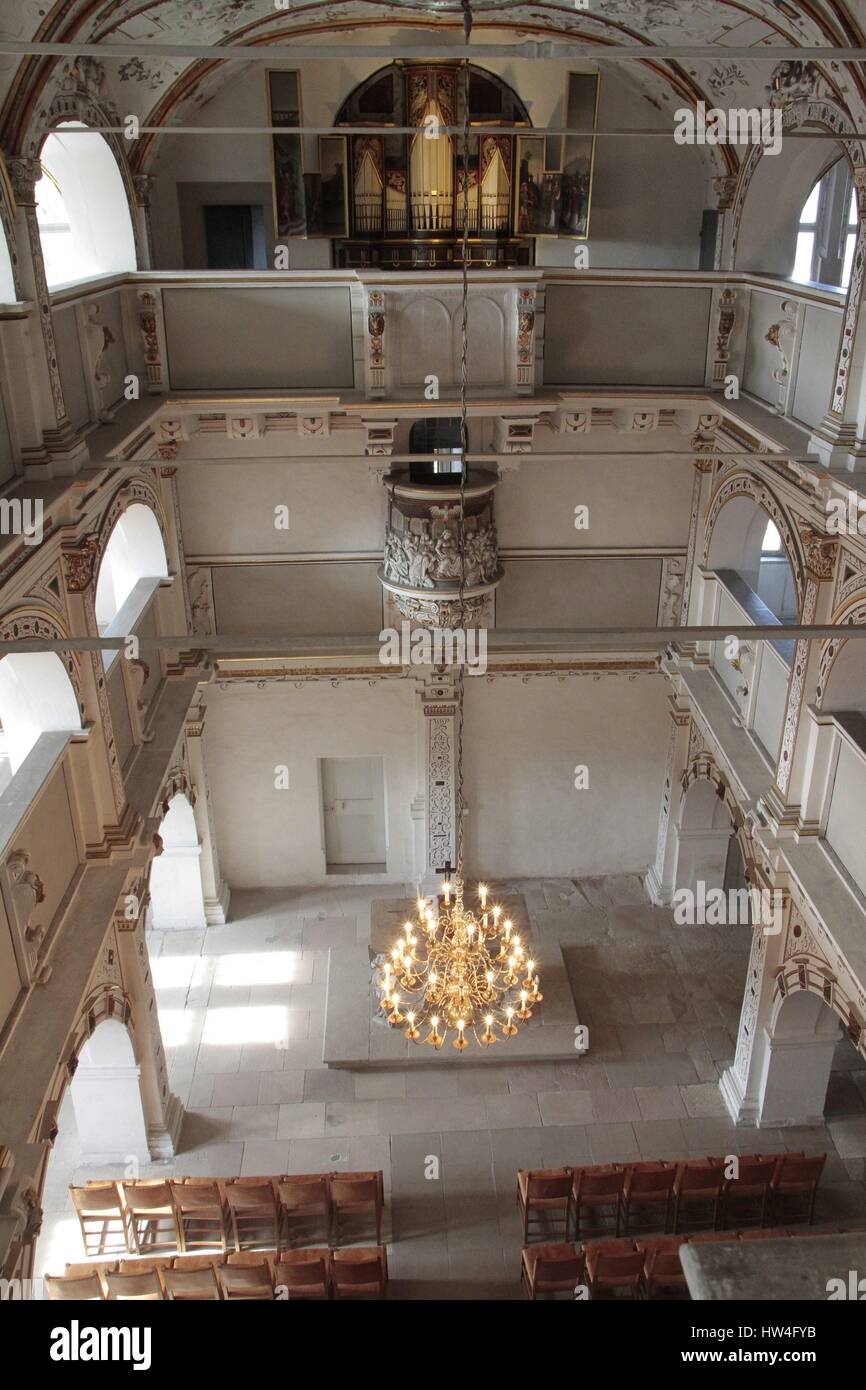 The castle church at Wilhelmsburg Castle. The castle was built between ...