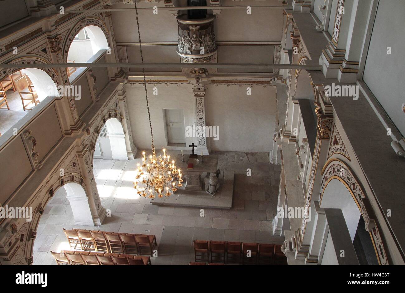 The castle church at Wilhelmsburg Castle. The castle was built between ...