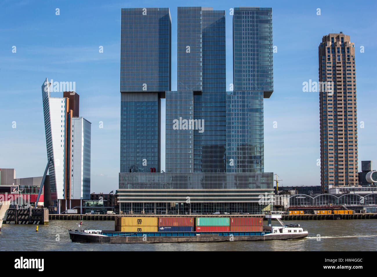 Exterior view of De Rotterdam, Rotterdam, The Netherlands Stock Photo ...