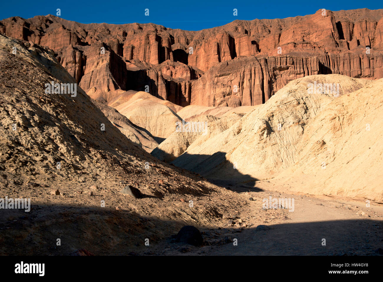Cathedral Rock and Golden Canyon, Death Valley, California, USA Stock ...
