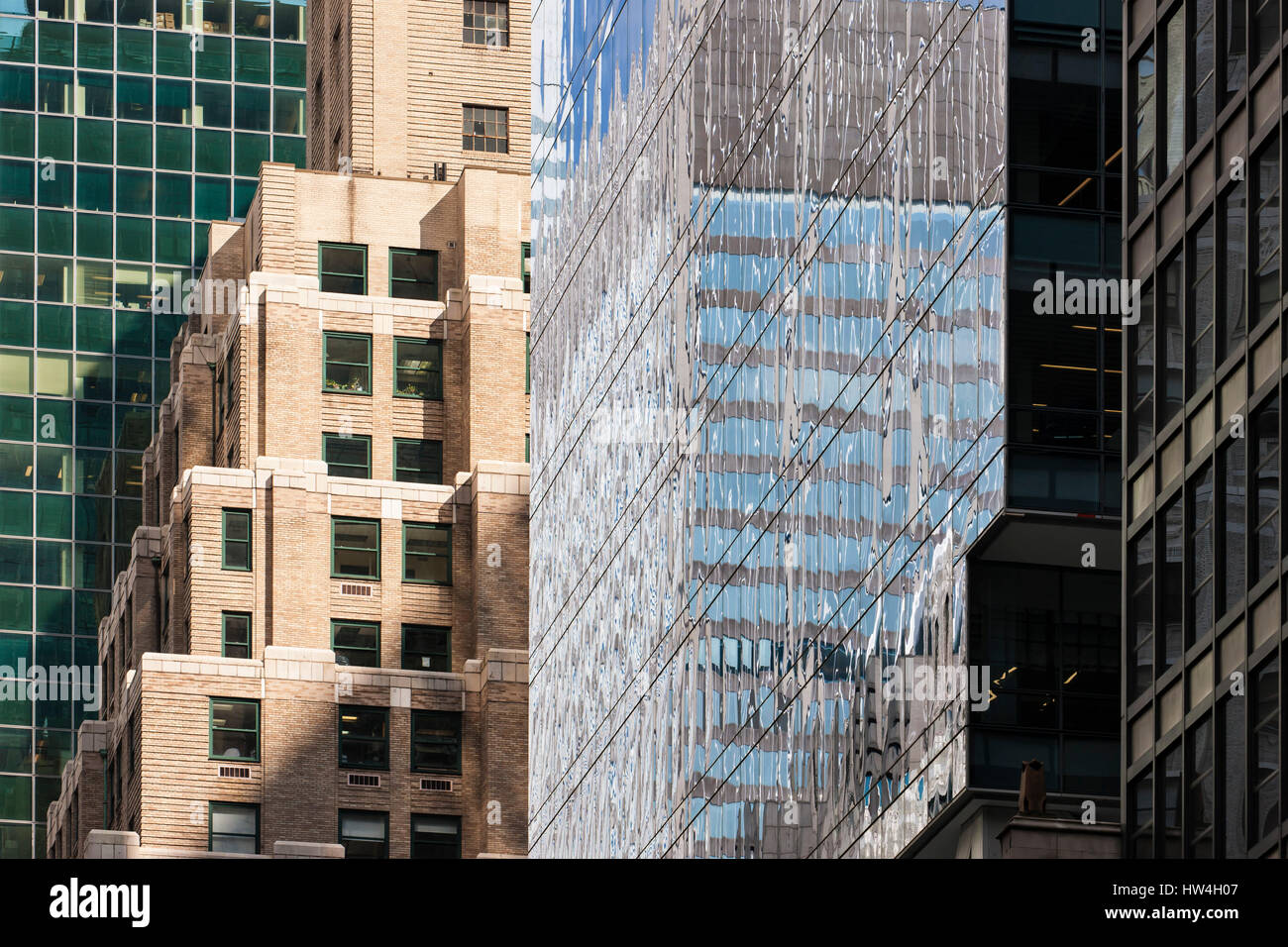 Tower blocks on 42nd Street, Manhattan, in New York, New York State ...