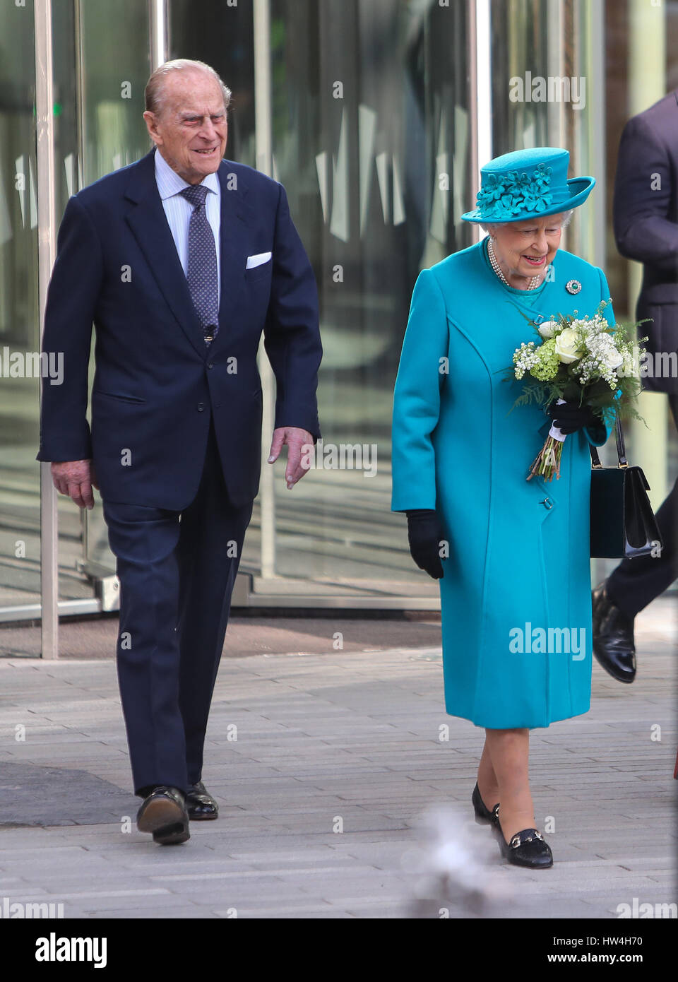 Queen Elizabeth, accompanied by The Duke of Edinburgh, attends the ...